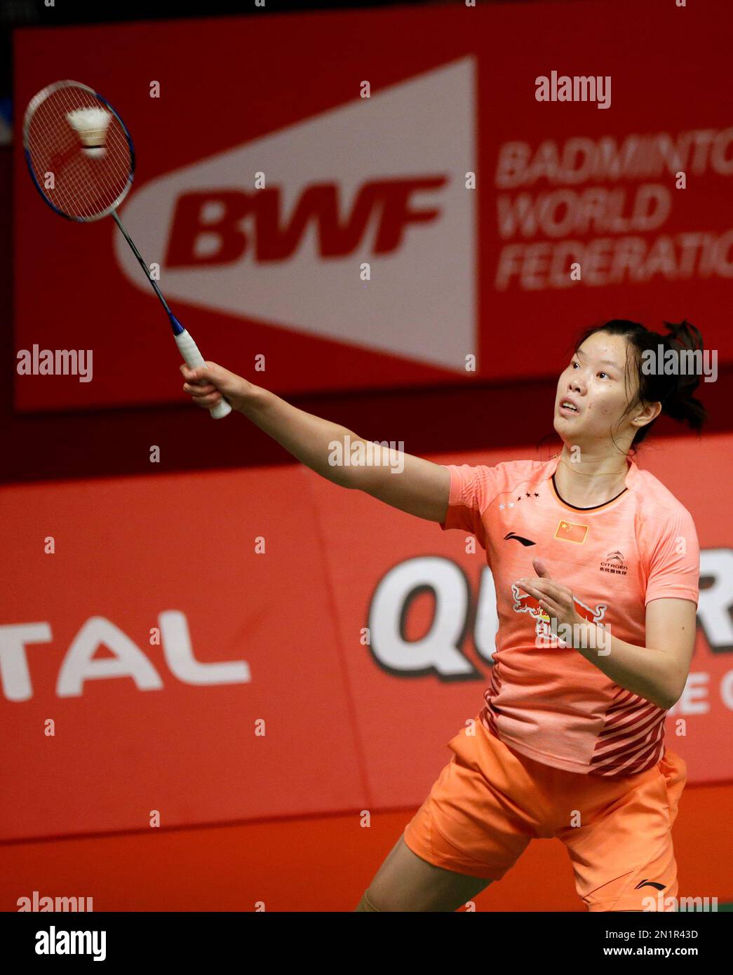 China's Li Xuerui makes a forehand return to India's P. V. Sindhu ...