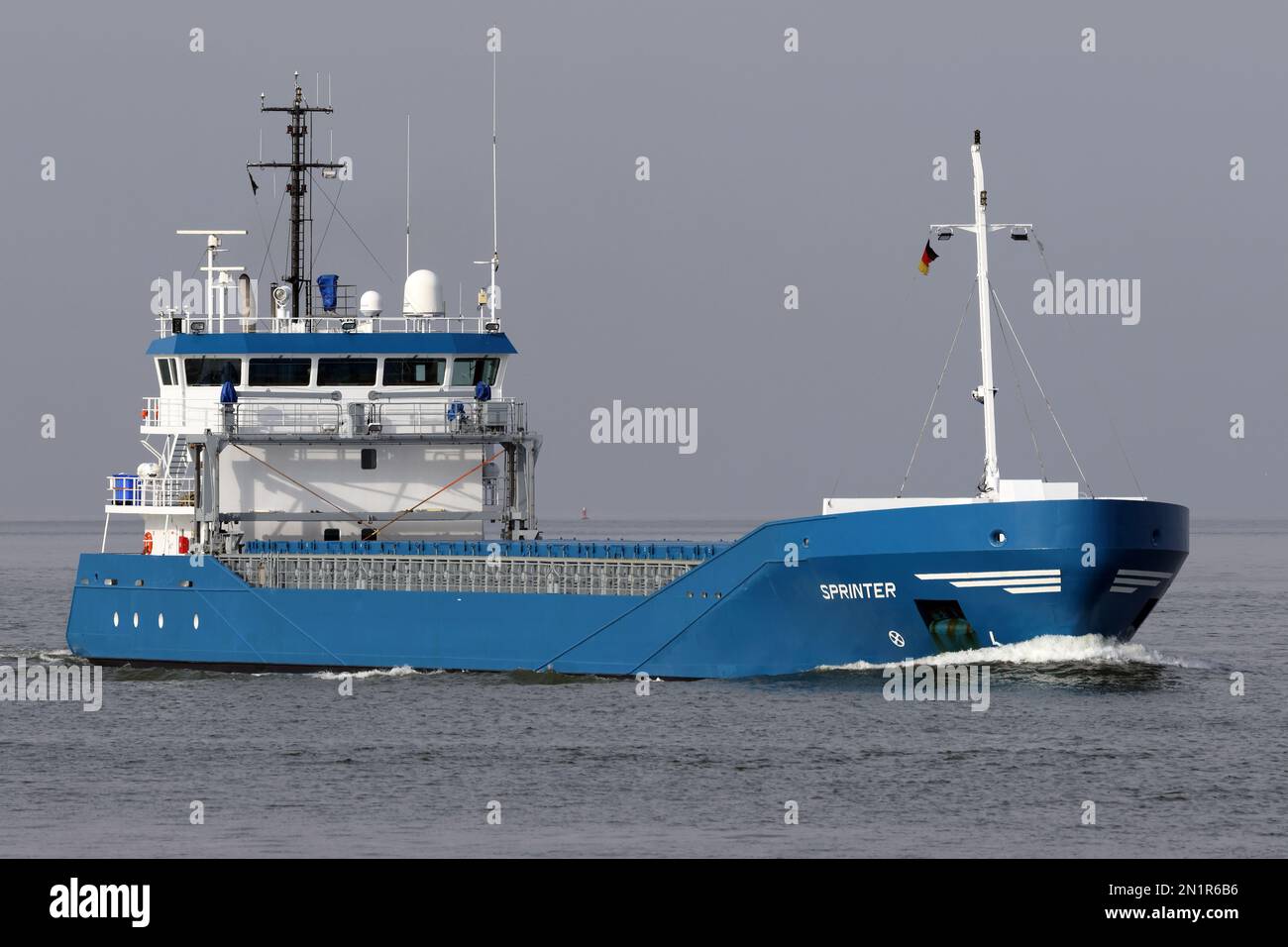 The cargo ship Sprinter passes through Cuxhaven on October 21, 2022 on ...
