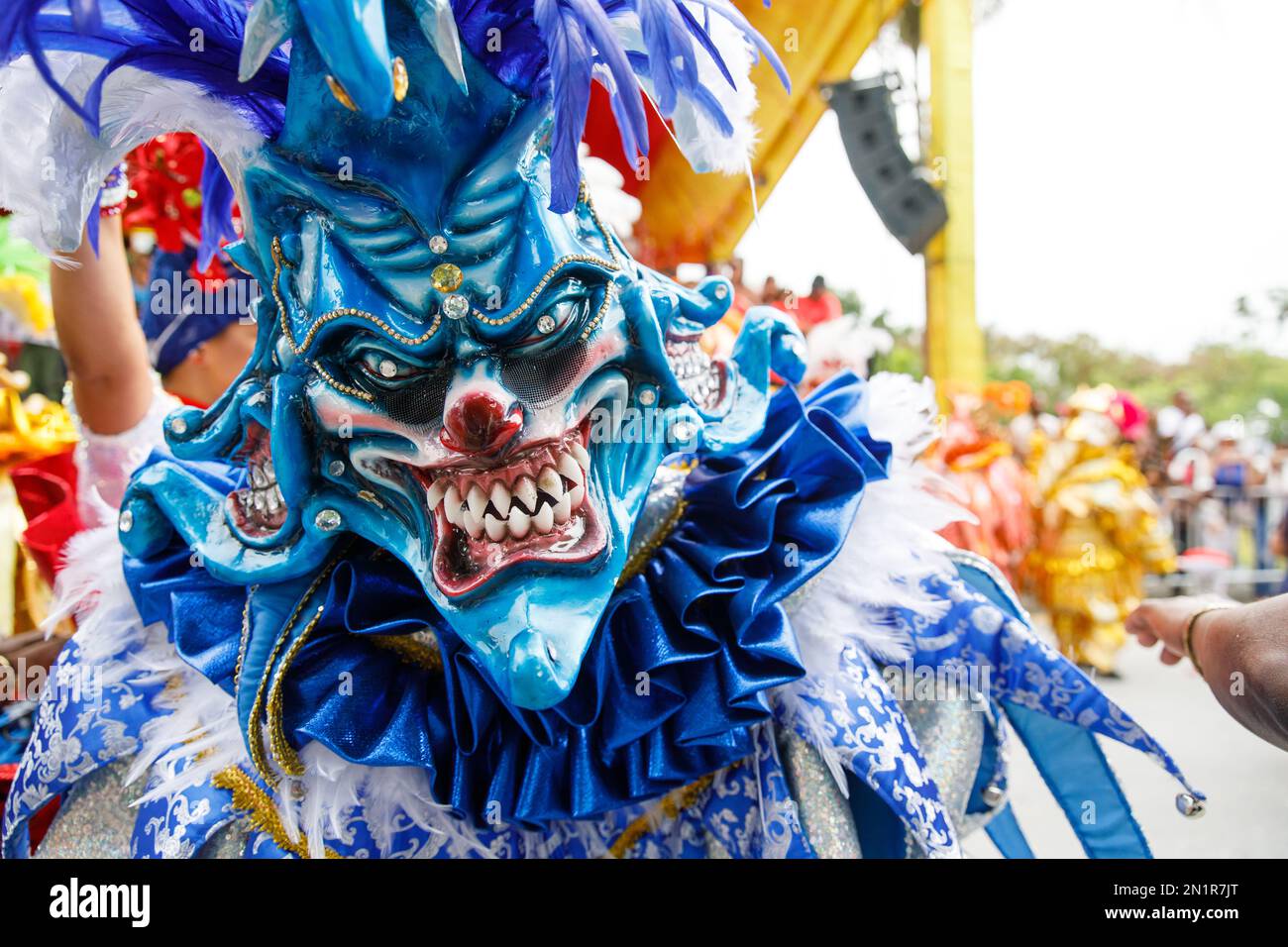 A man in a carnival costume and mask Stock Photo - Alamy