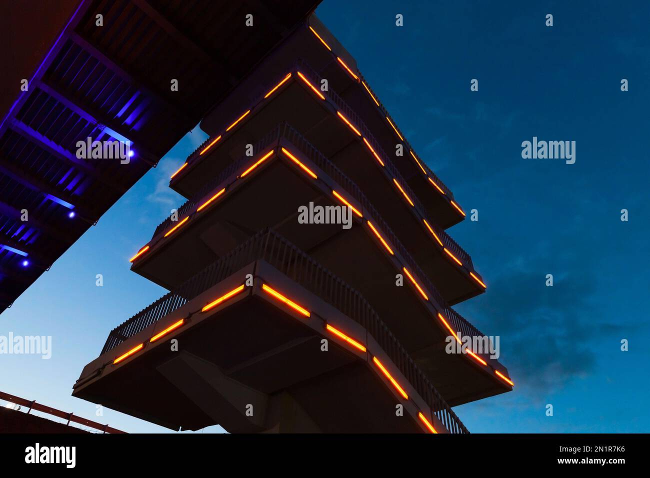 The New bridge at night, this is a bridge across the Ob in Barnaul ...