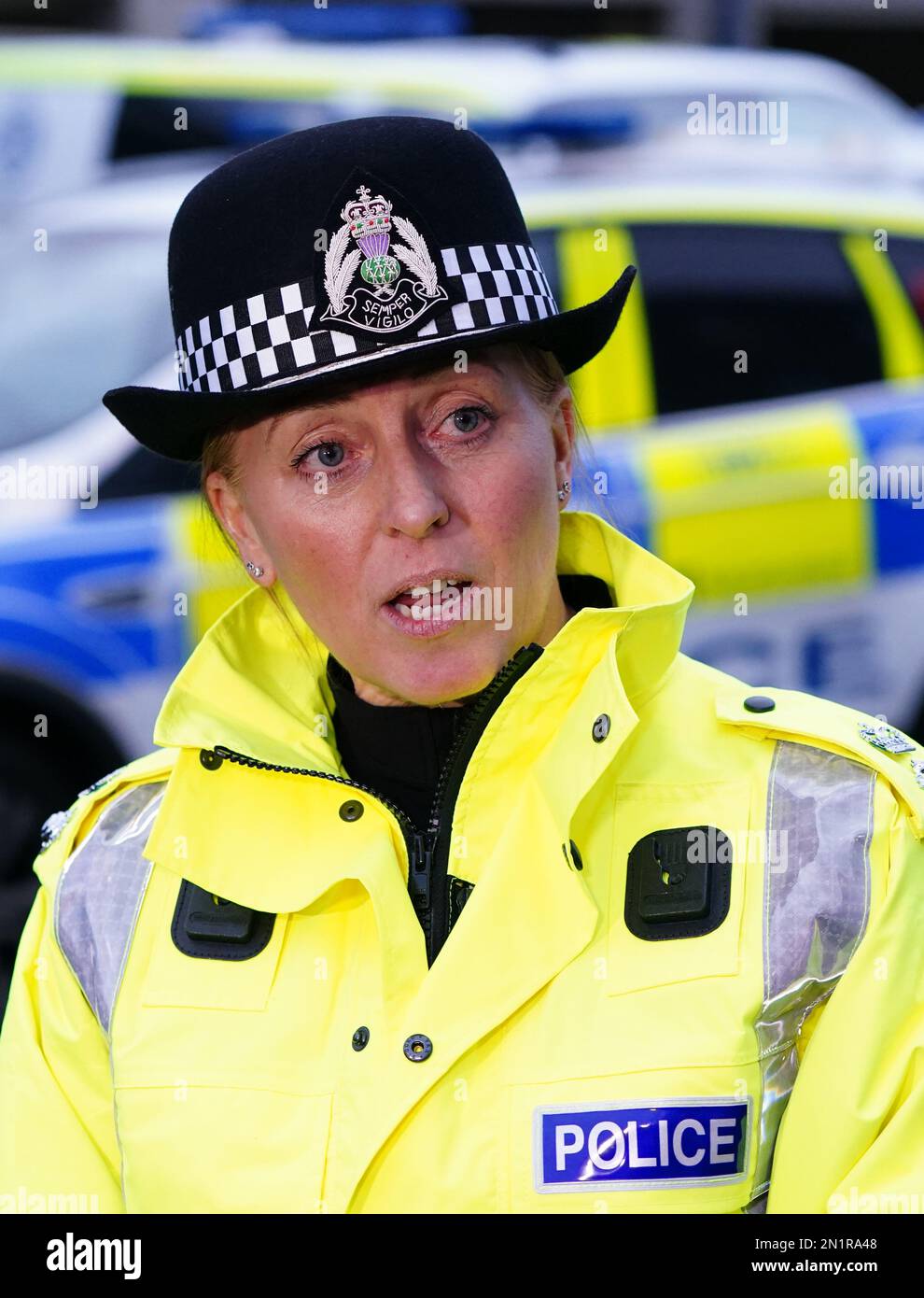 Central Scotland Police Chief Superintendent Catriona Paton speaking to ...