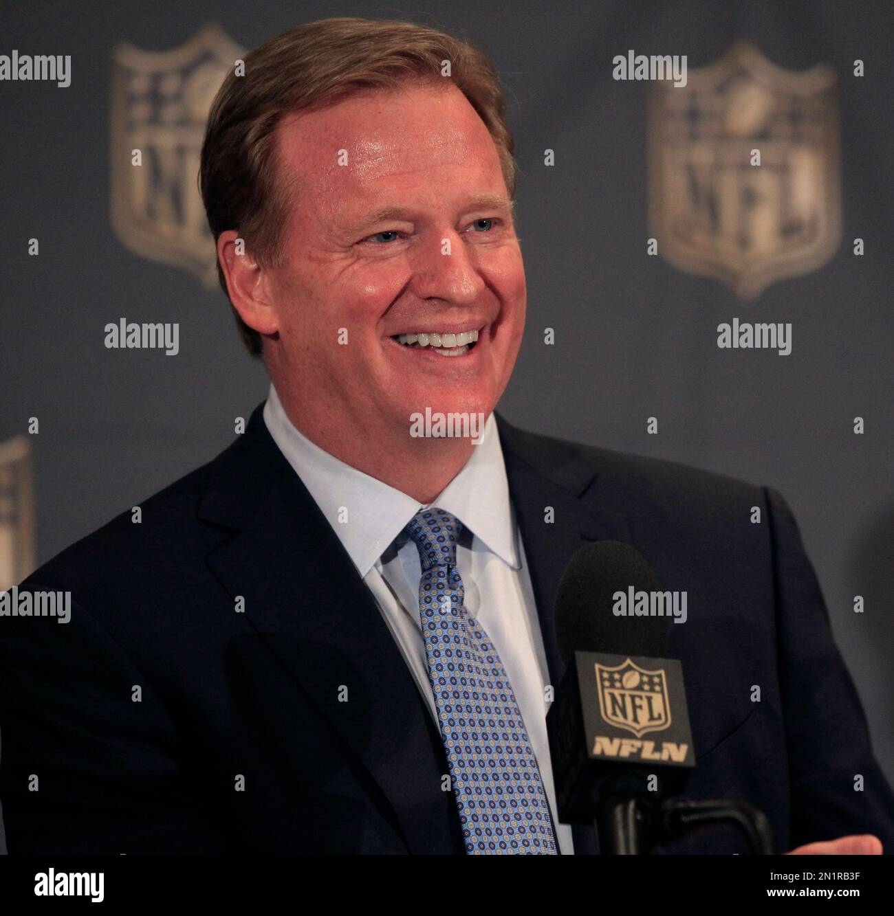 NFL Commissioner Roger Goodell speaks at a news conference at the ...