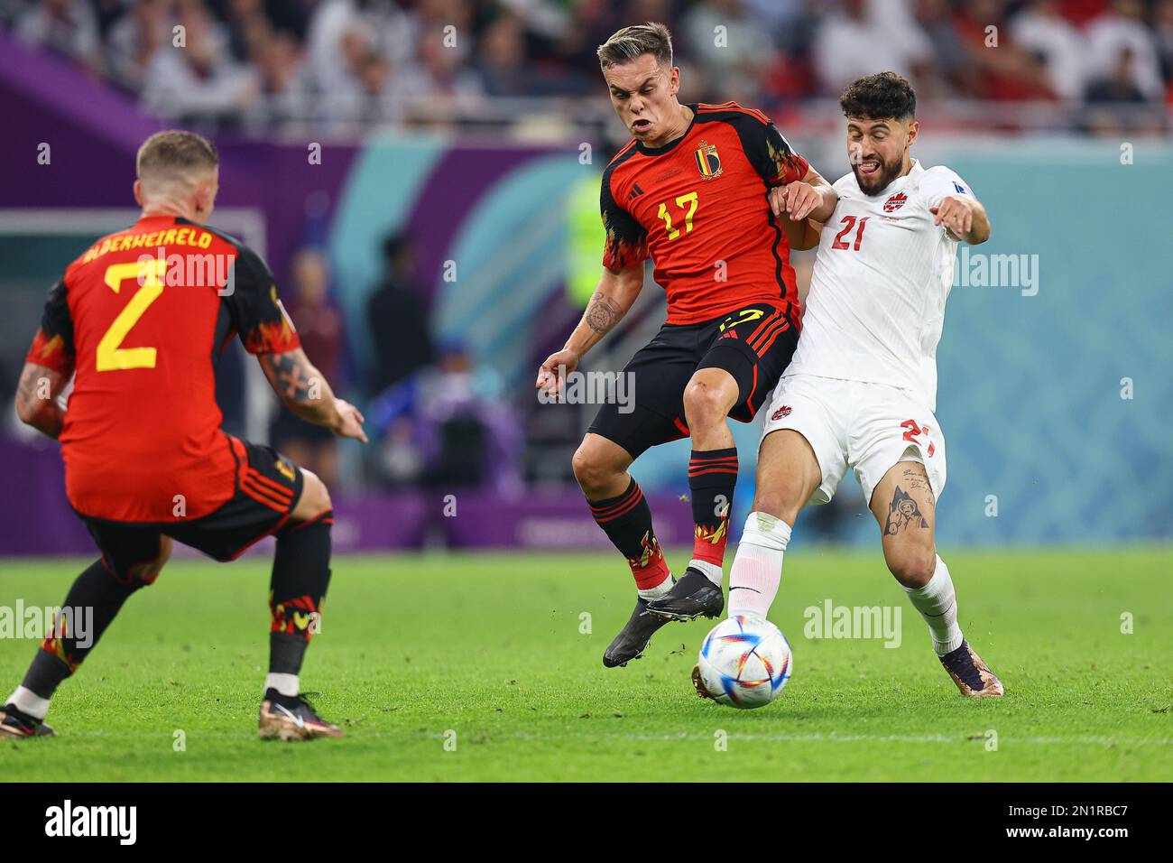 DOHA, QATAR - NOVEMBER 23: Leandro Trossard, Jonathan Osorio during the ...
