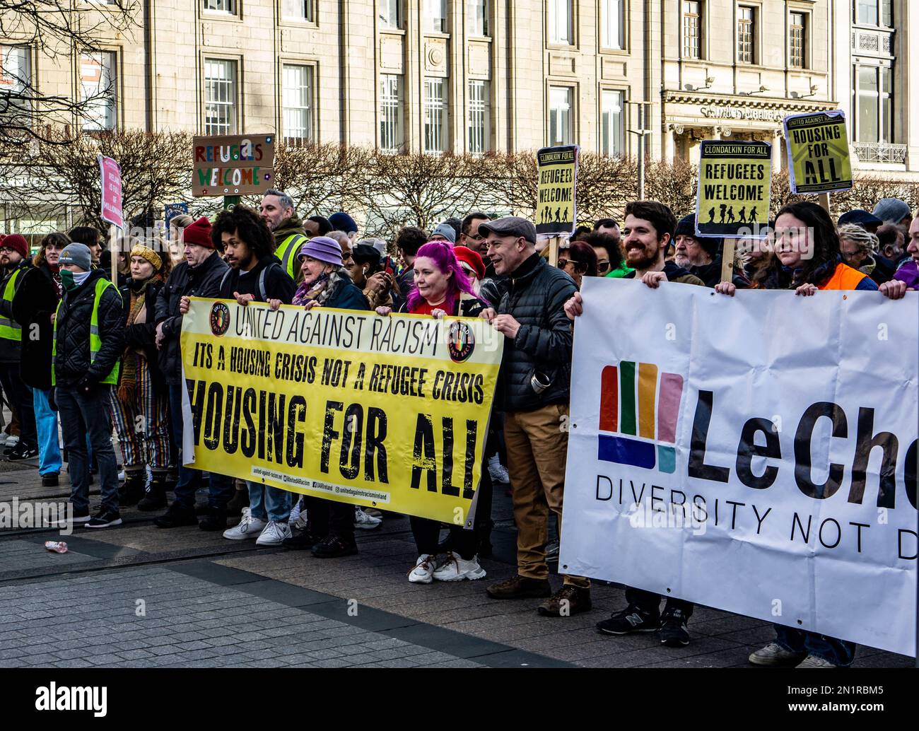 A United Against Racism march assembling on O’Connell Street, Dublin ...