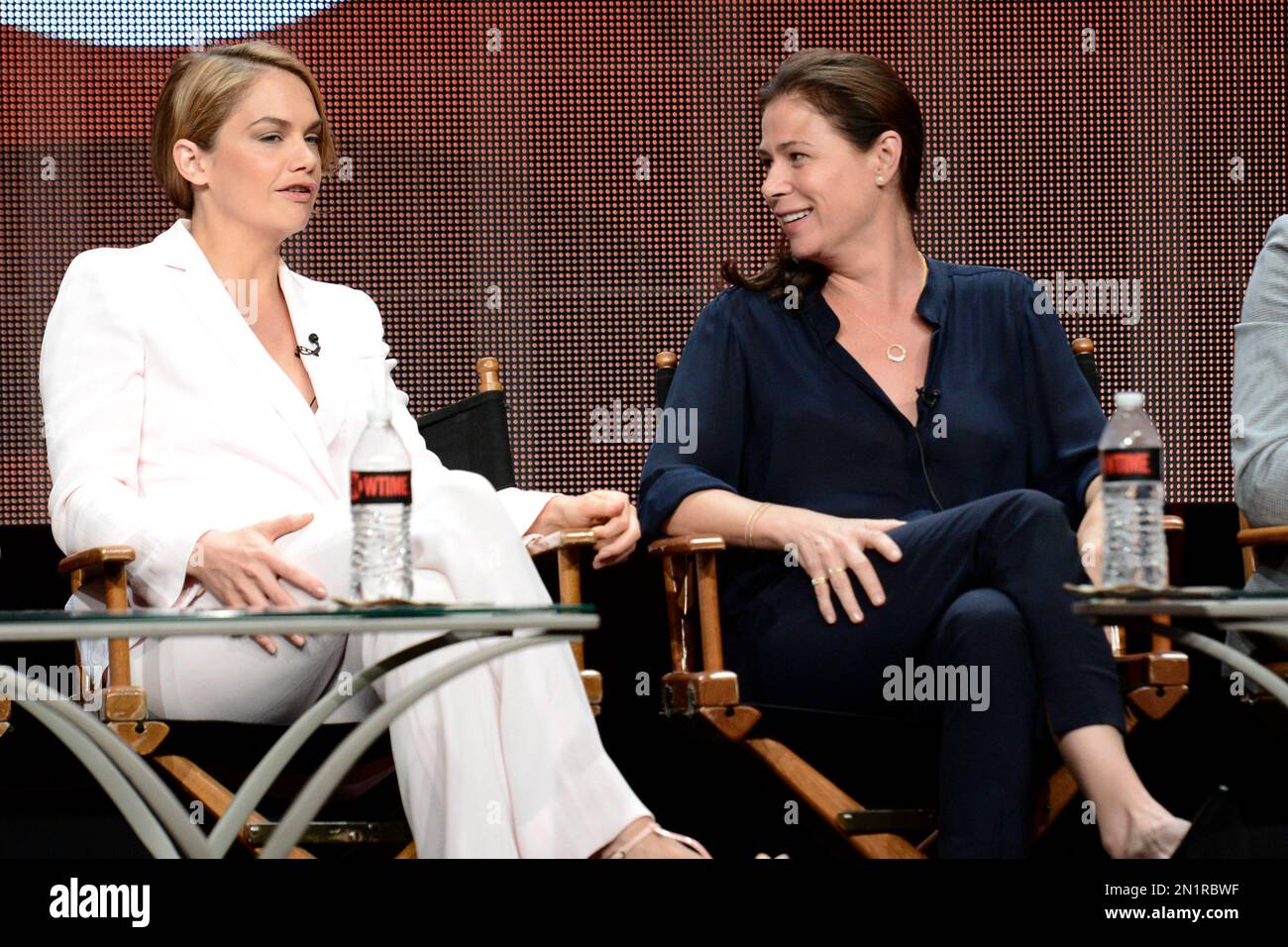 Ruth Wilson and Maura Tierney seen at Showtime's 2015 Summer TCA held ...