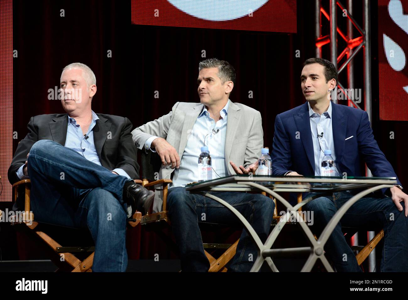 Brian Koppelman, David Levien and Andrew Ross Sorkin seen at Showtime's ...
