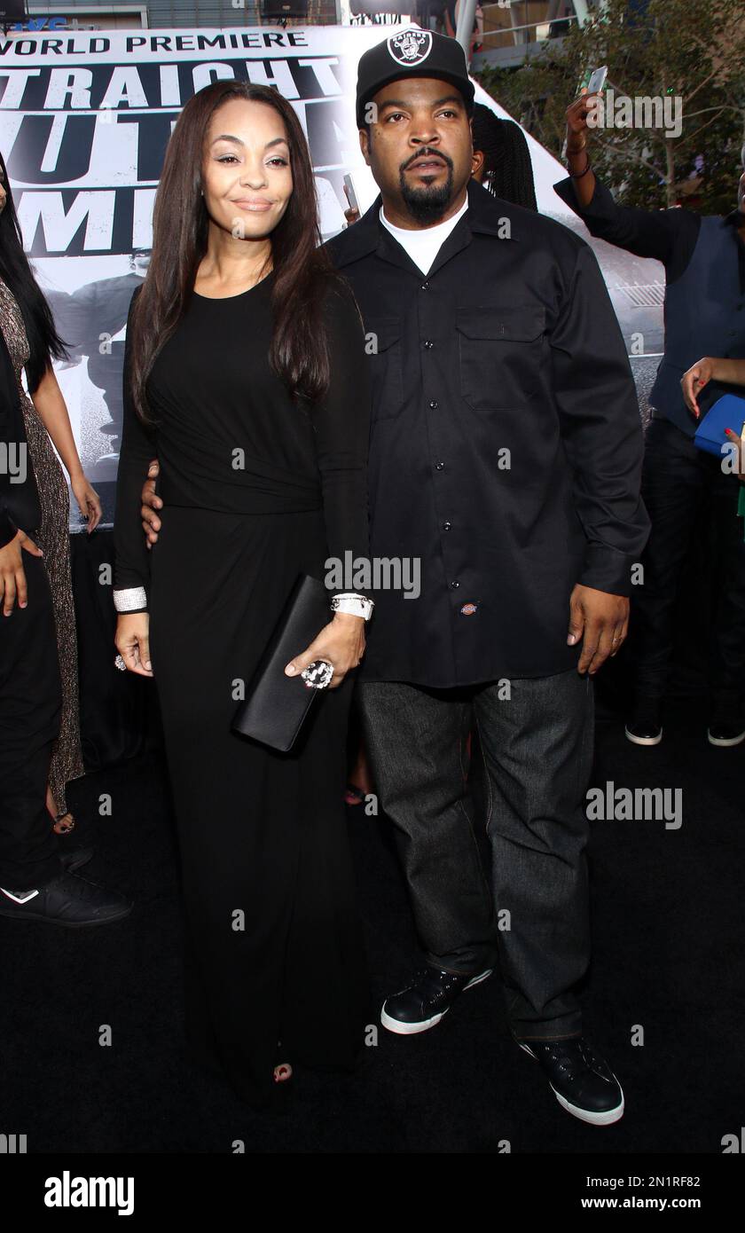 Kimberly Woodruff, left, and Ice Cube arrive at the Los Angeles ...