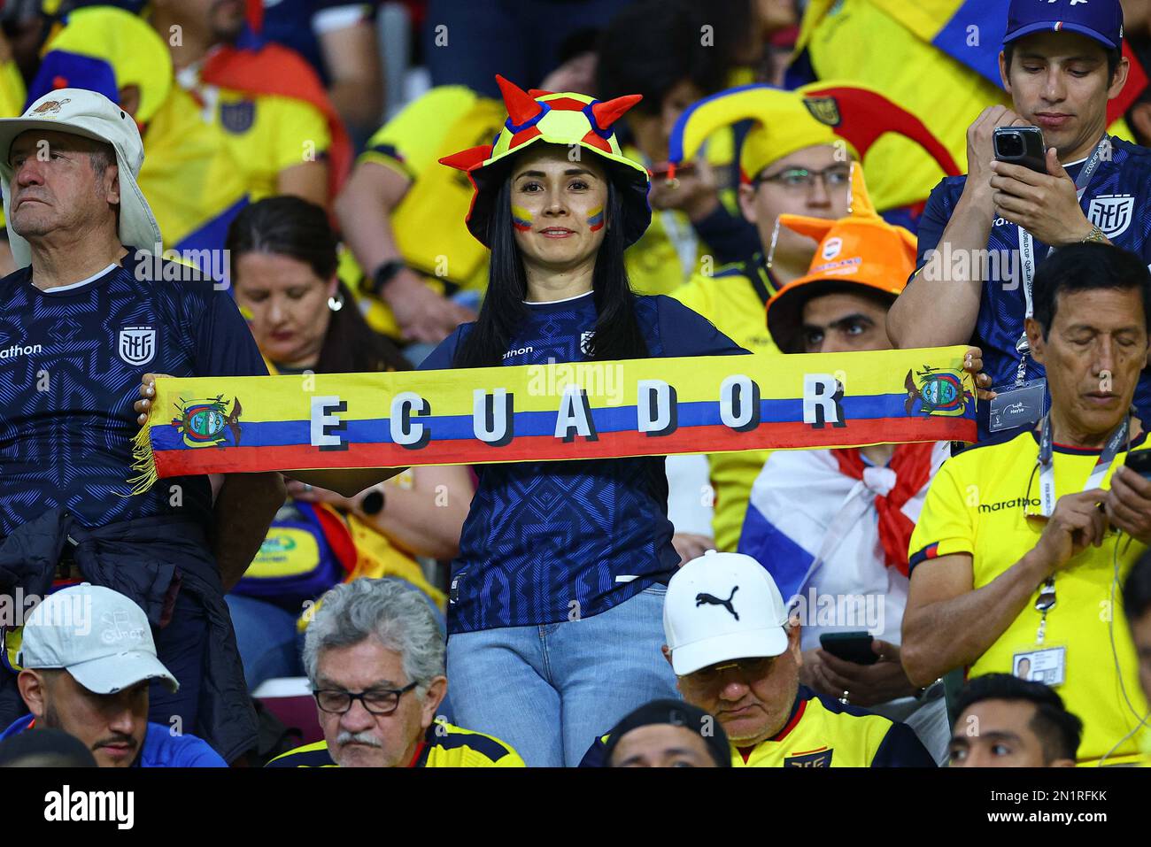 DOHA, QATAR - NOVEMBER 25: Ecuador fans during the FIFA World Cup Qatar ...