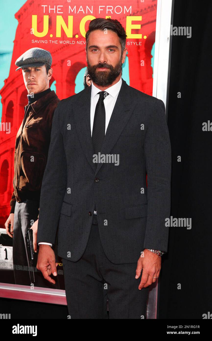 Luca Calvani attends the premiere of "The Man From U.N.C.L.E." at the ...