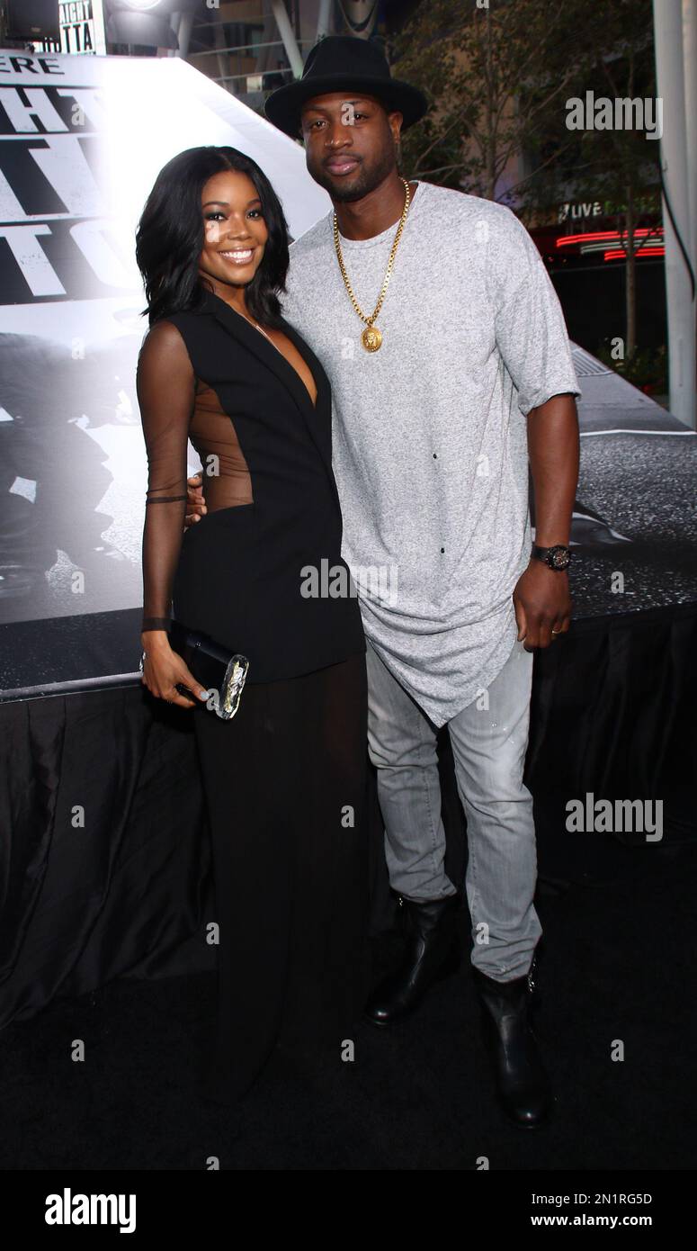 Gabrielle Union, left, and Dwyane Wade arrive at the Los Angeles ...