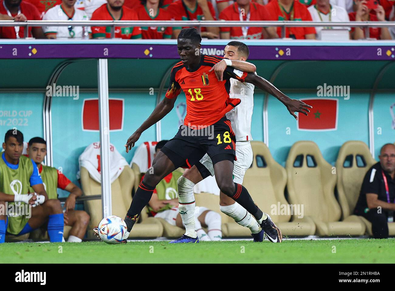 Amadou Onana During The Fifa World Cup Qatar 2022 Group F Match Between Belgium And Morocco At