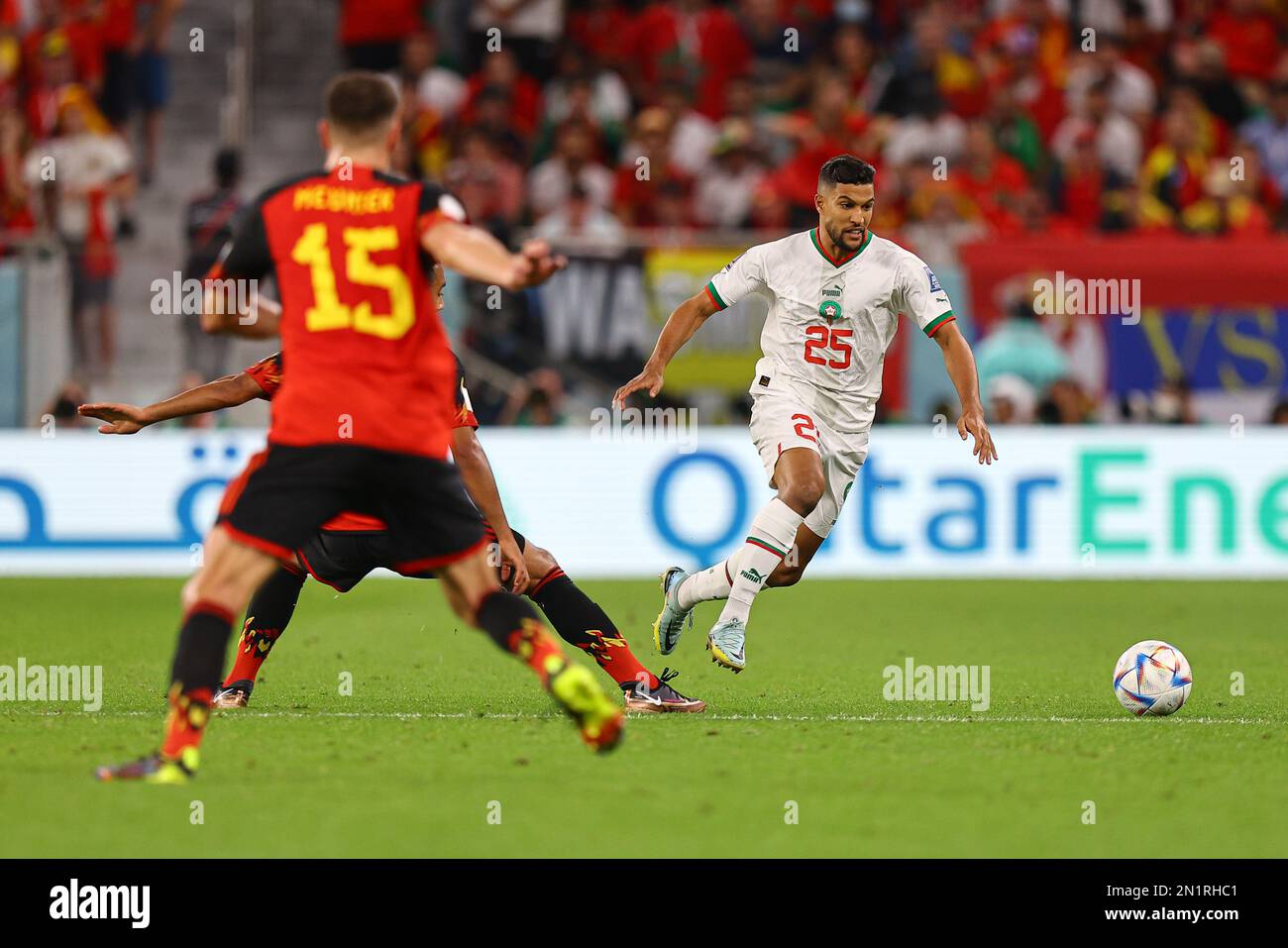 Yahya Attiat-Allah during the FIFA World Cup Qatar 2022 Group F match ...