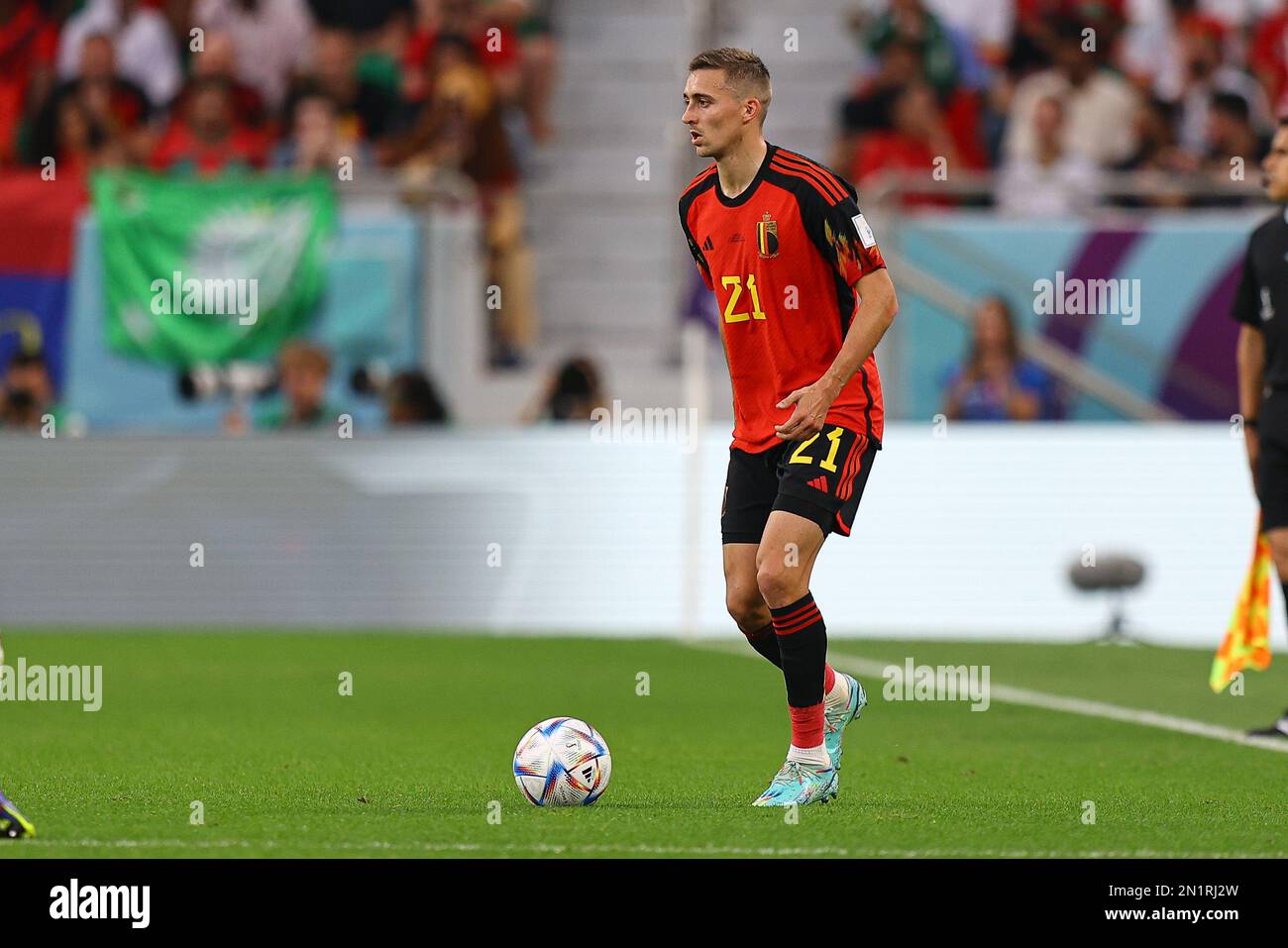 Timothy Castagne during the FIFA World Cup Qatar 2022 Group F match ...