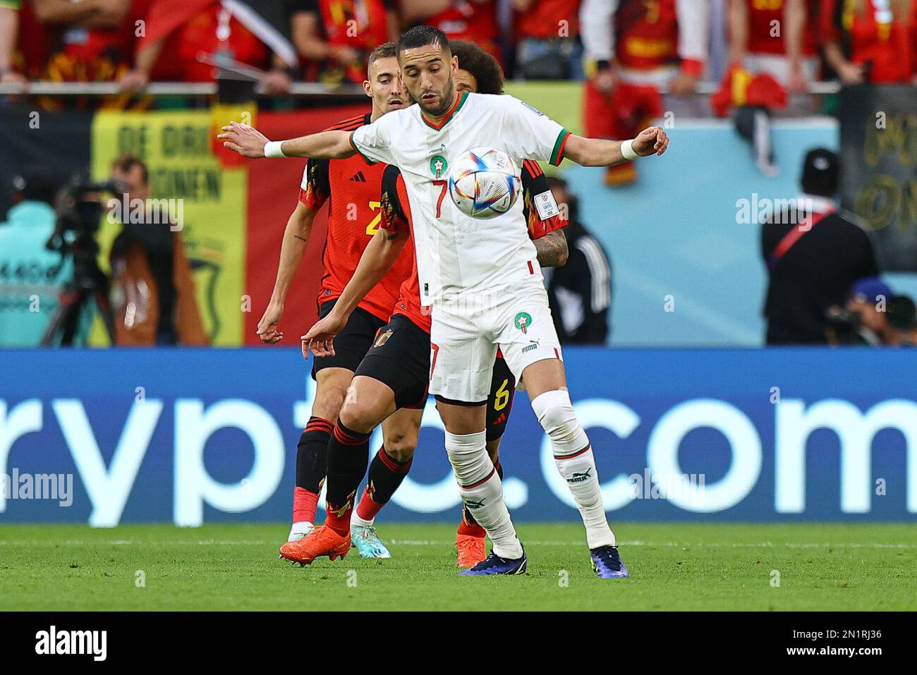 Hakim Ziyech during the FIFA World Cup Qatar 2022 Group F match between ...
