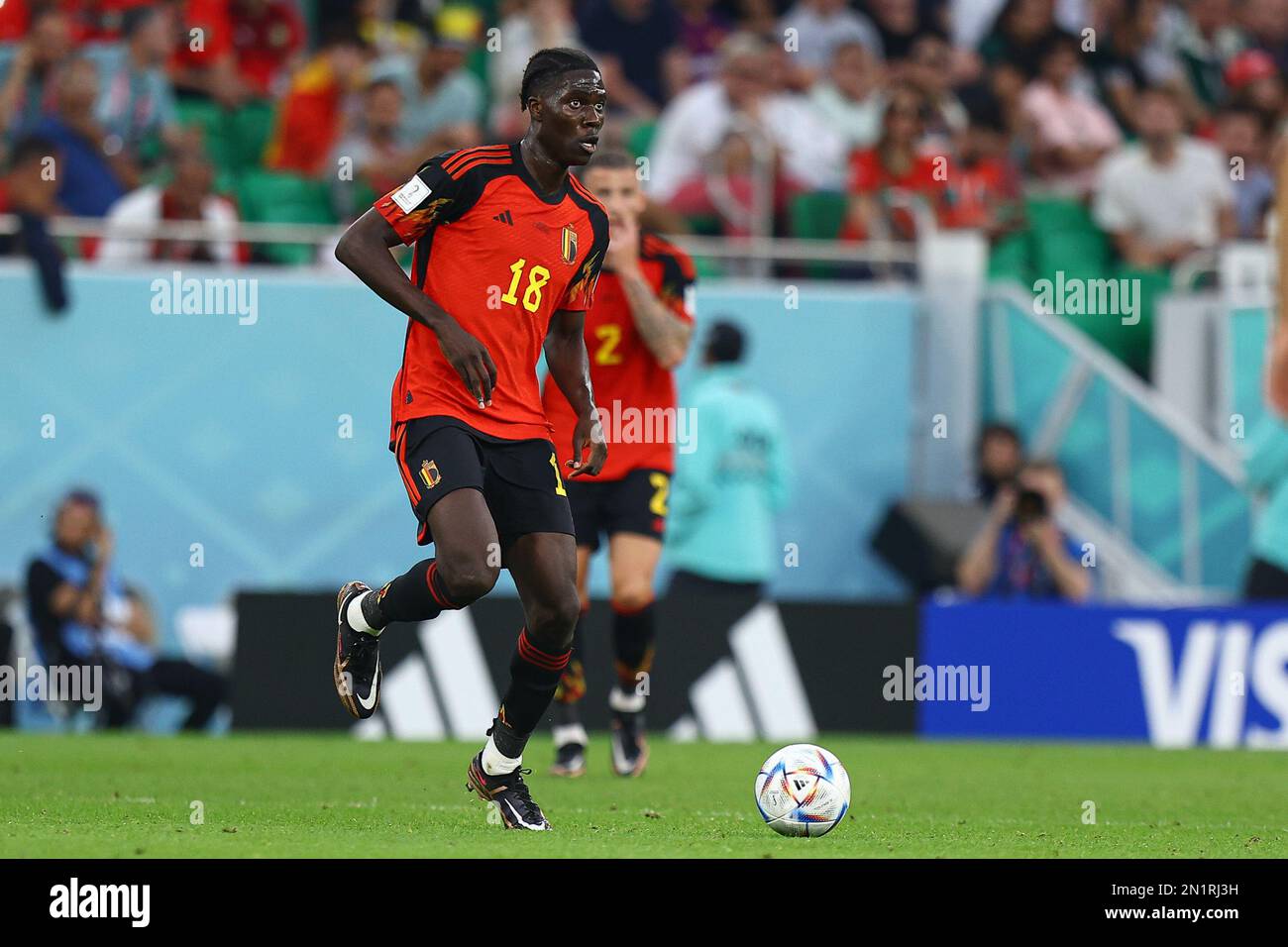 Amadou Onana during the FIFA World Cup Qatar 2022 Group F match between ...