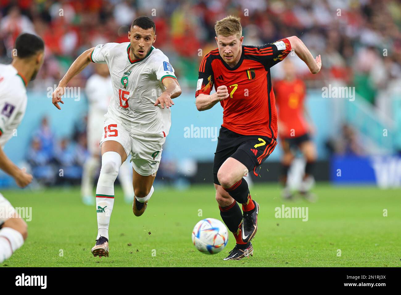 Selim Amallah, Kevin De Bruyne during the FIFA World Cup Qatar 2022 ...