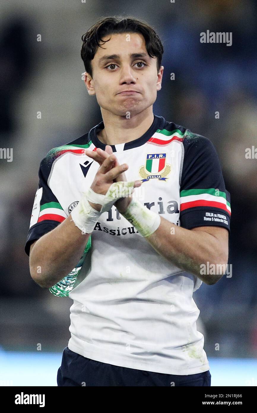 Ange Capuozzo of Italy greets his supporters at the end of the 2023 Six ...