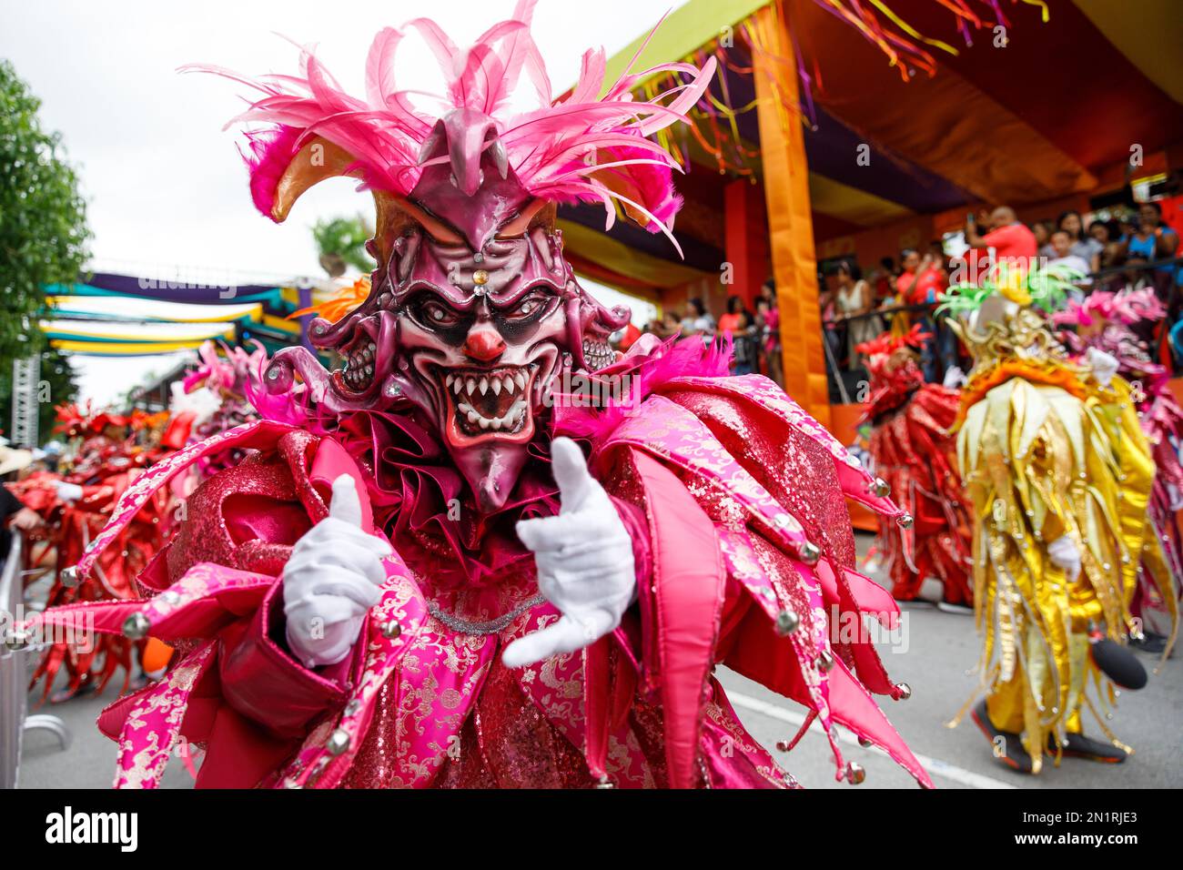 A man in a carnival costume and mask Stock Photo - Alamy