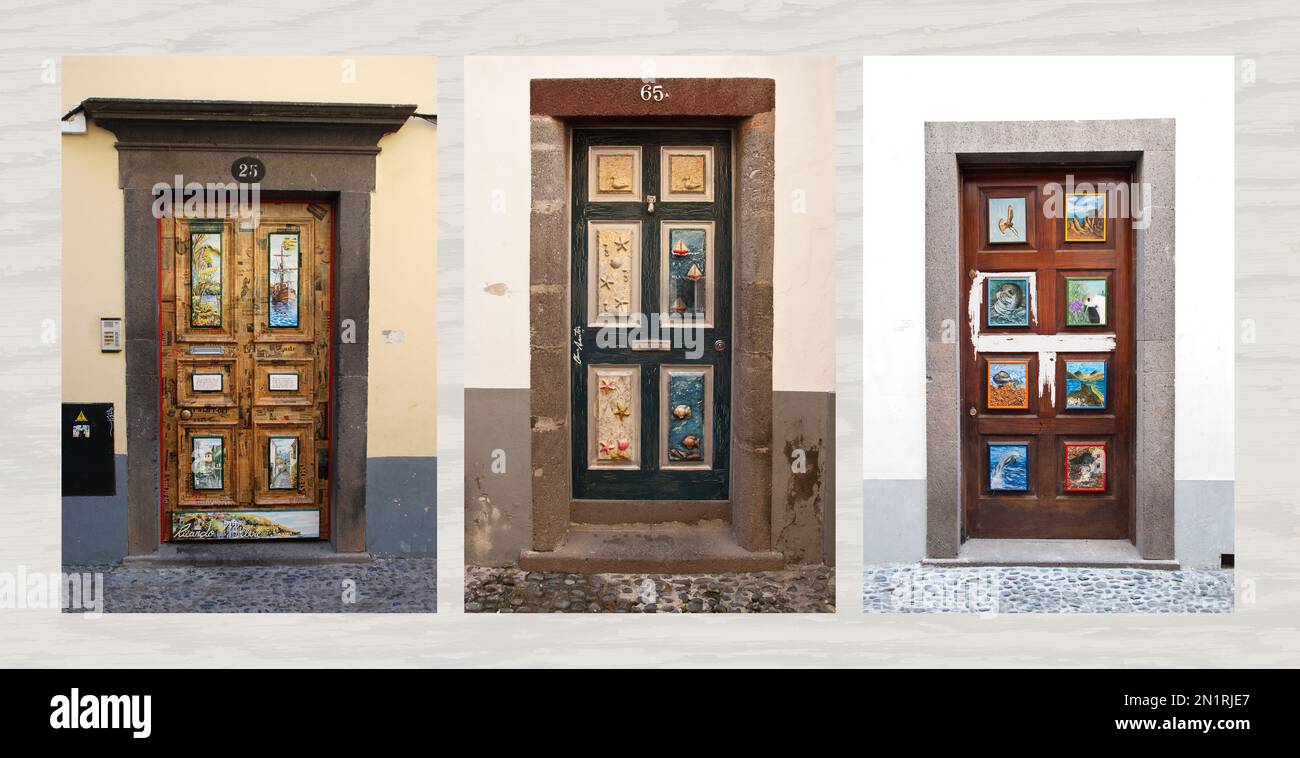 The painted doors of Rua de Santa Maria brighten up one of Funchal's ...