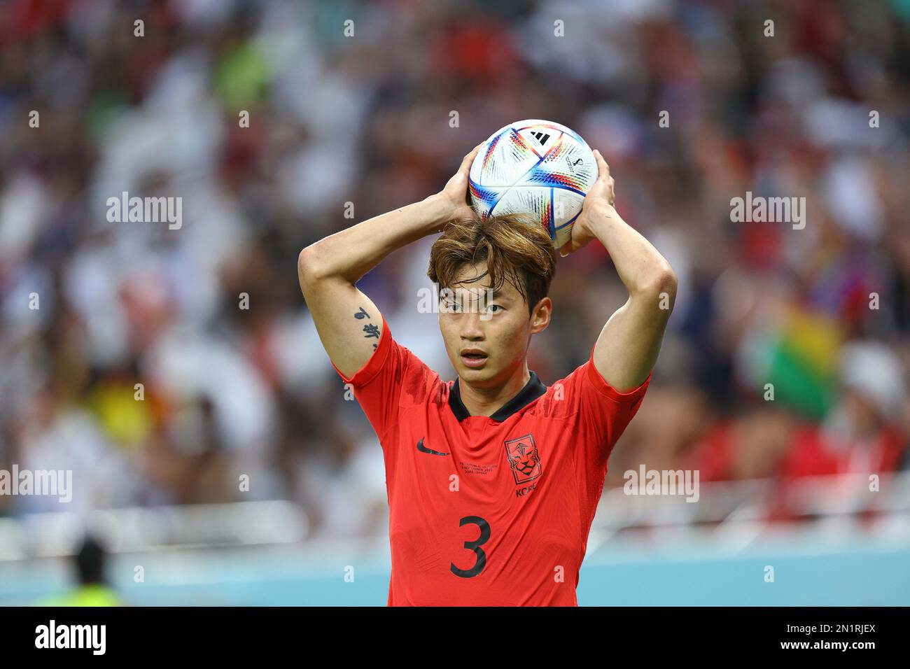 AL RAYYAN, QATAR - NOVEMBER 28: Jinsu Kim during the FIFA World Cup Qatar 2022 Group H match ...