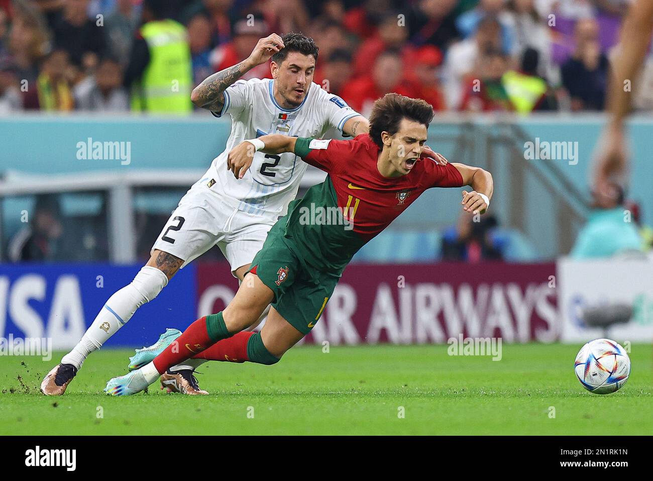 LUSAIL CITY, QATAR - NOVEMBER 28: Jose Maria Gimenez, Joao Felix during ...