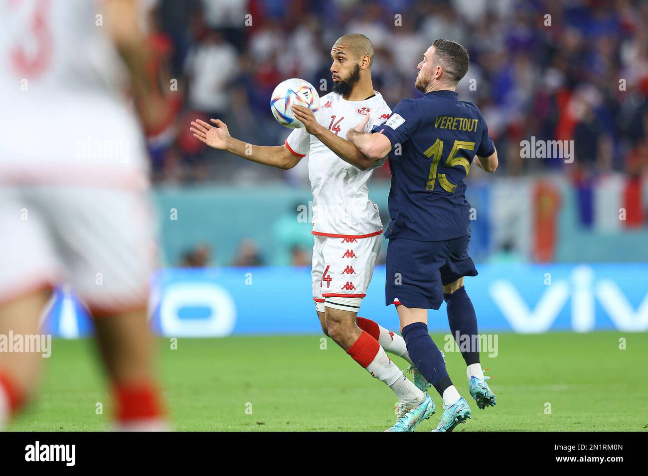 AL RAYYAN, QATAR - NOVEMBER 30: Aissa Laidouni, Jordan Veretout during ...