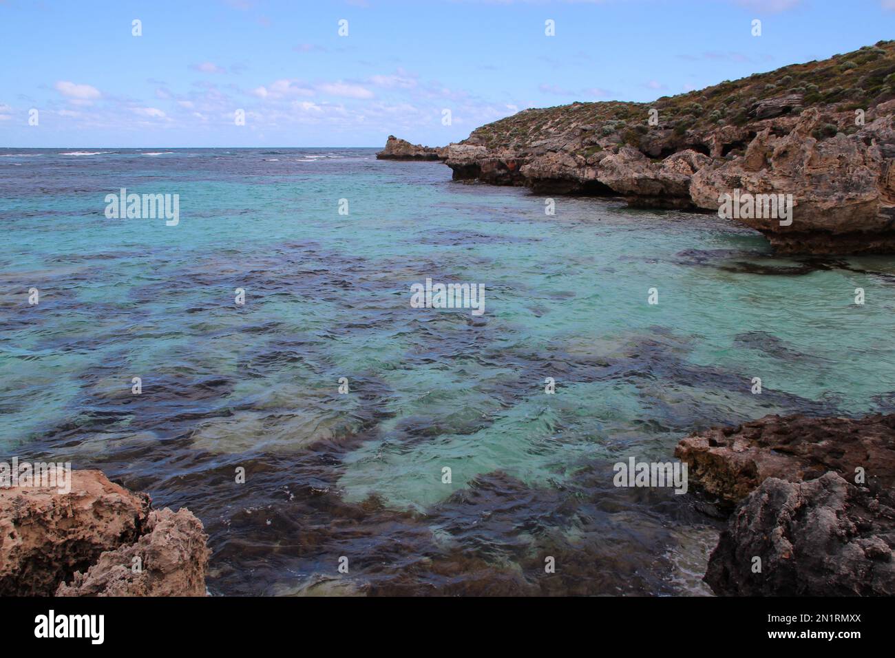 indian ocean at little salmon bay at rottnest island (australia Stock ...