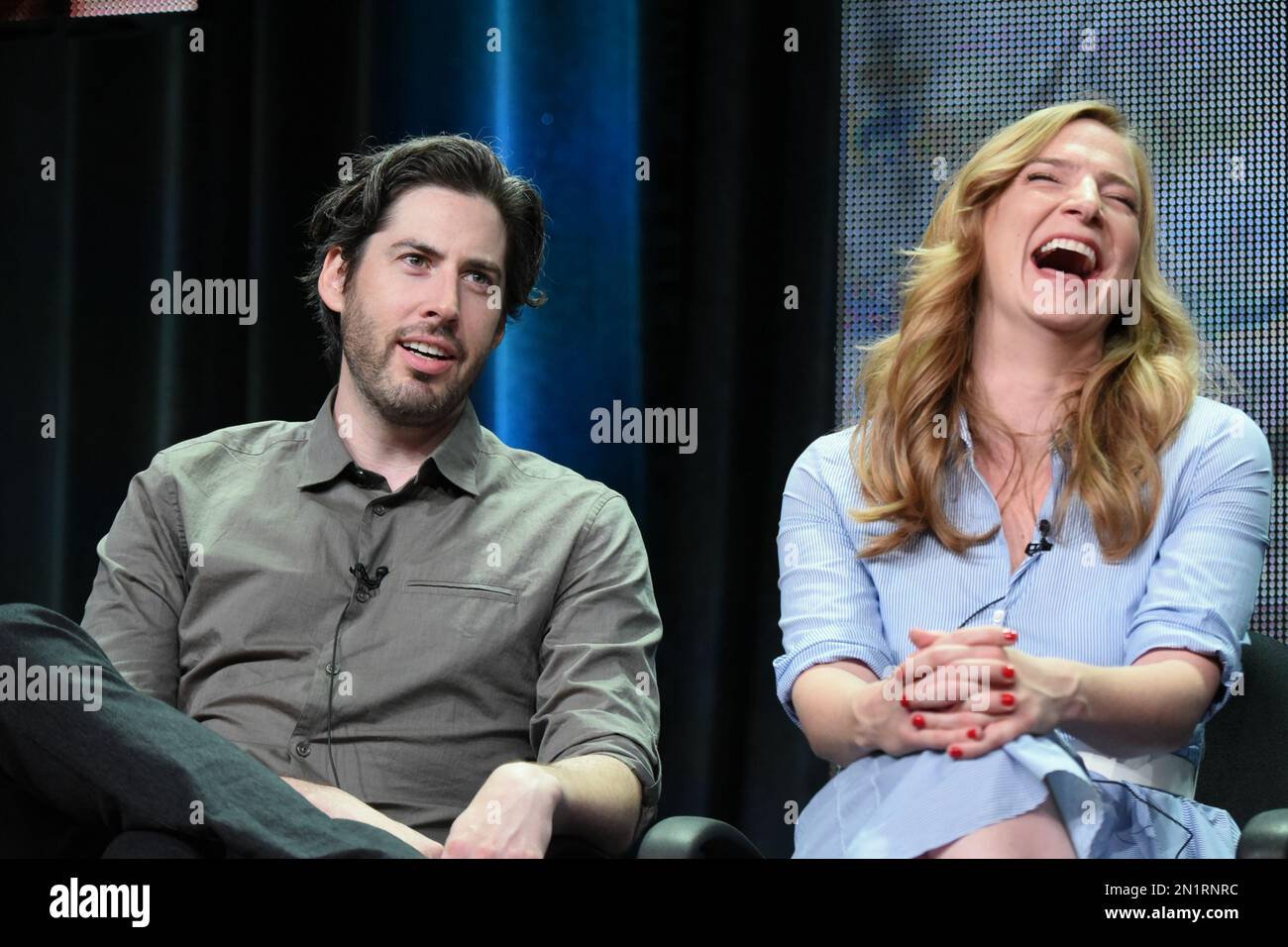 Director Jason Reitman, left, and producer Helen Estabrook participates ...