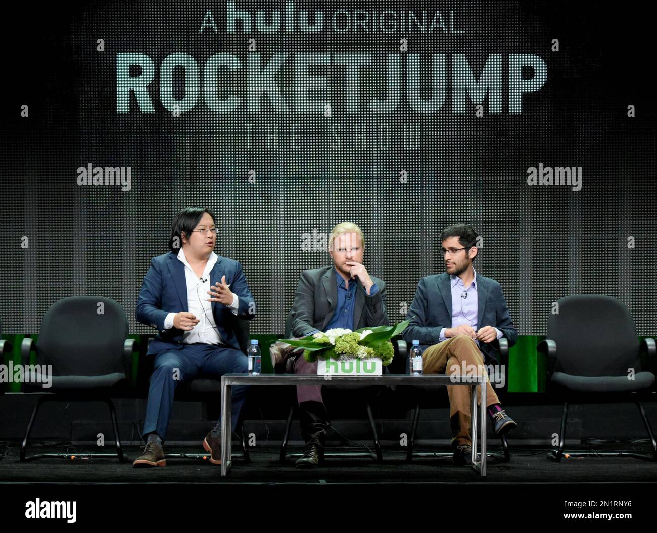 Freddie Wong, from left, Ben Walker and Anthony Burch participate in ...