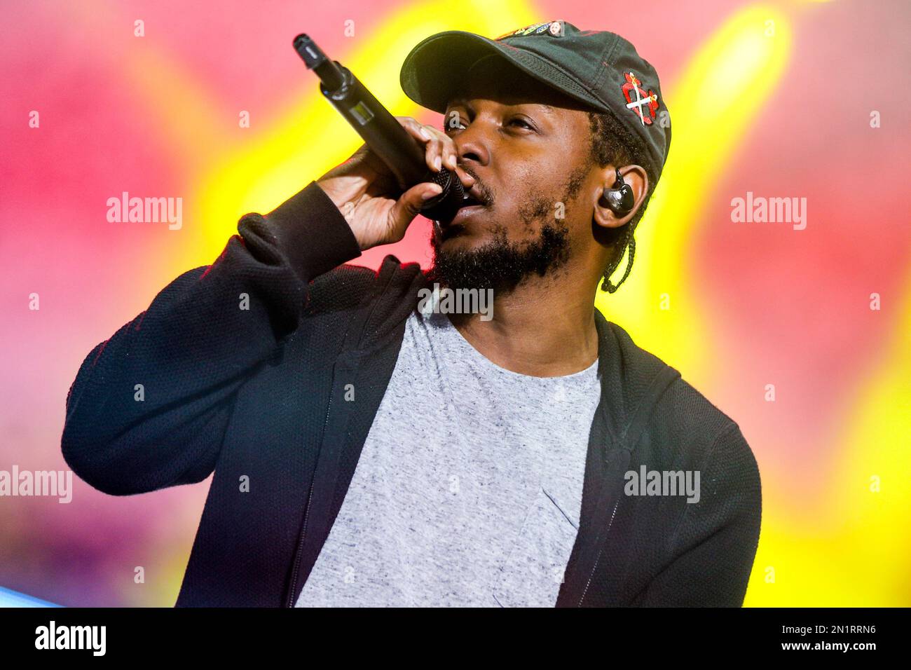 Kendrick Lamar performs at Outside Lands Music Festival at Golden Gate Park on Saturday, August ...