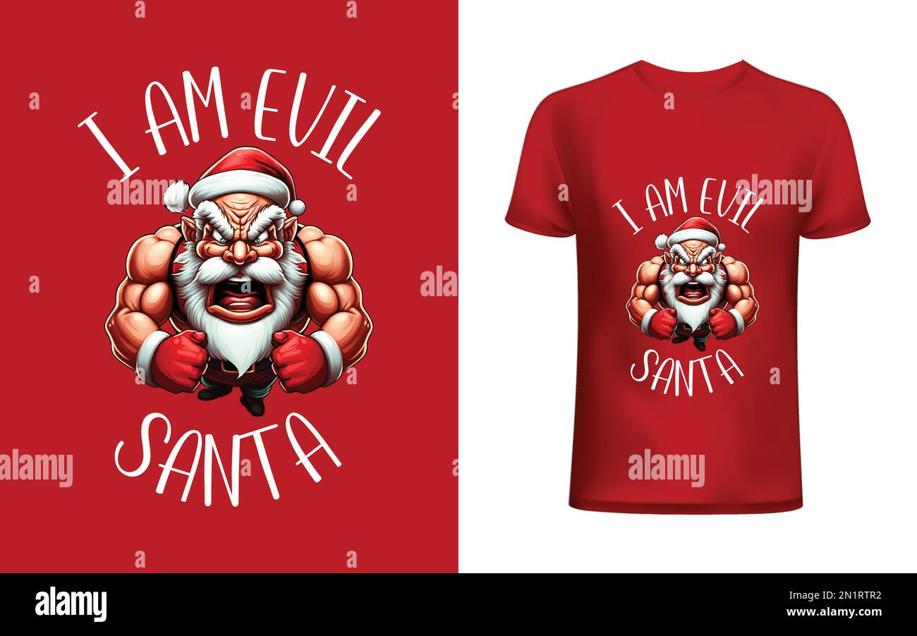 Evil Santa vector illustration for print design. Mascot design Stock ...