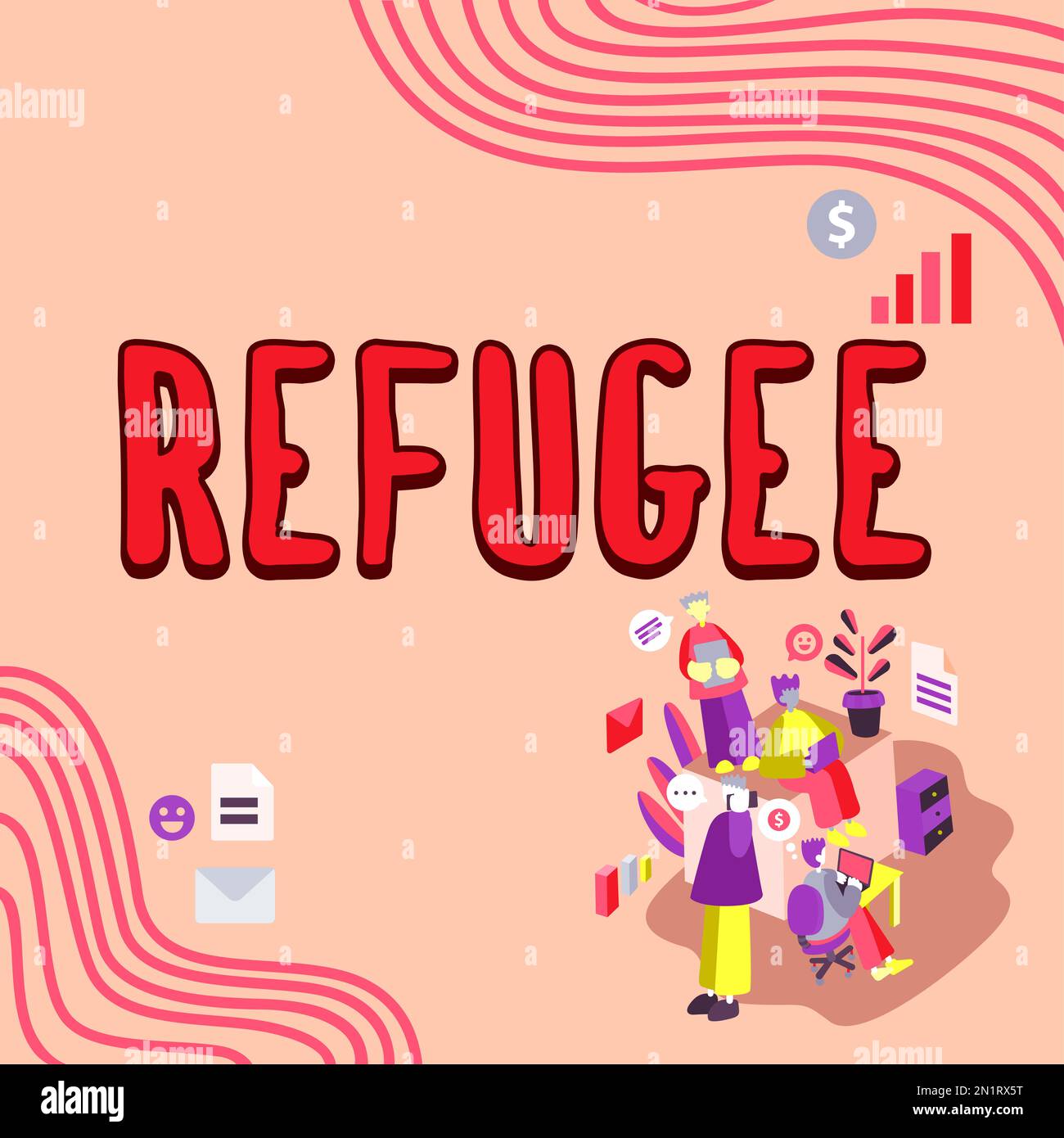 Hand writing sign Refugee. Internet Concept refer to movements of large ...
