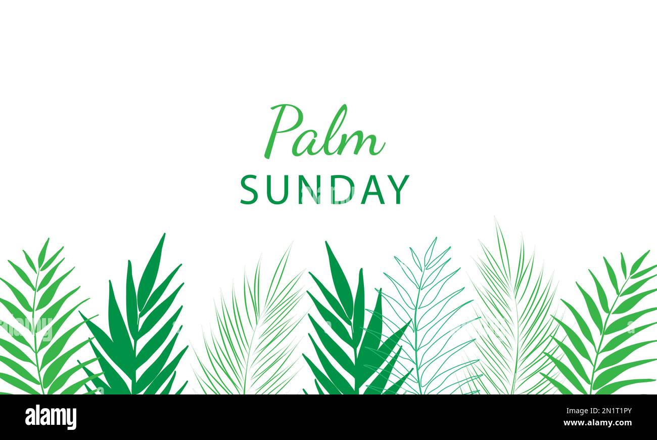 Palm Sunday - greeting banner template for Christian holiday, with palm ...