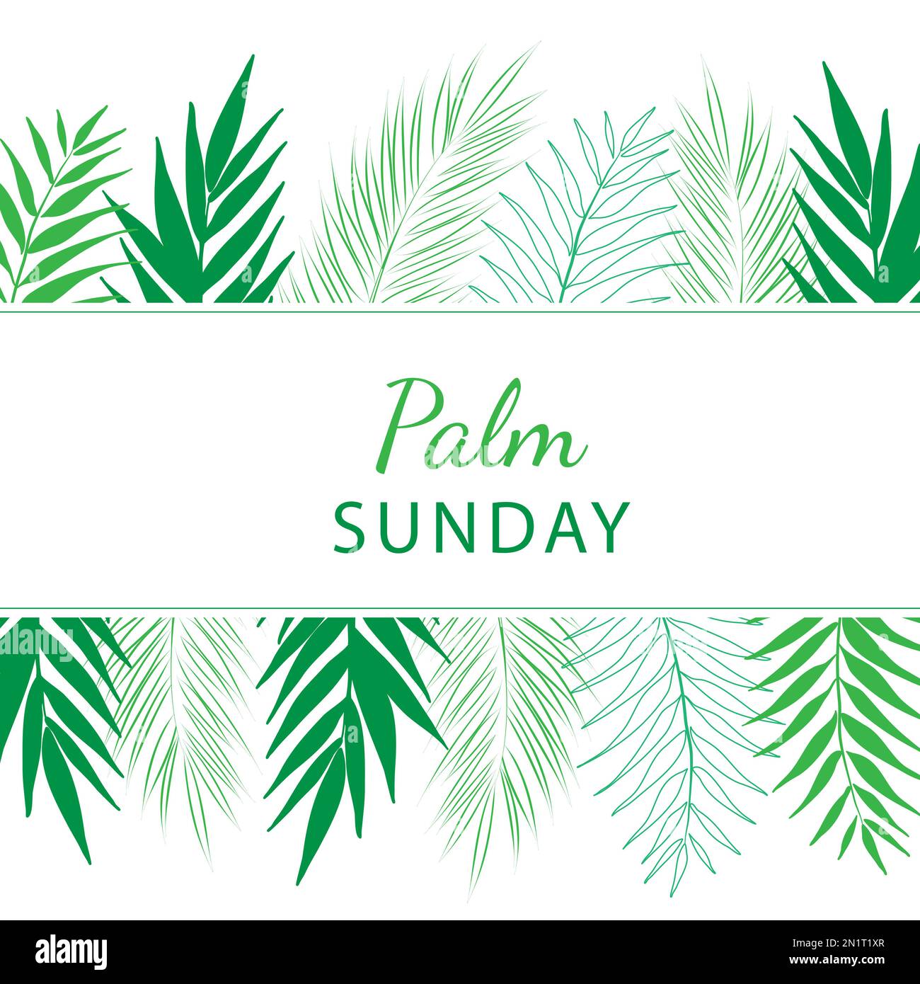 Palm Sunday - greeting banner template for Christian holiday, with palm ...