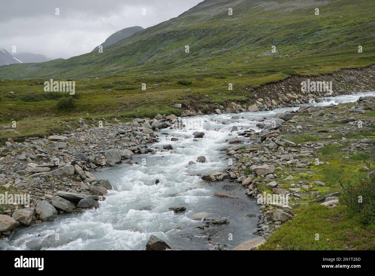 Stream with rapids in Swedish mountains Stock Photo - Alamy