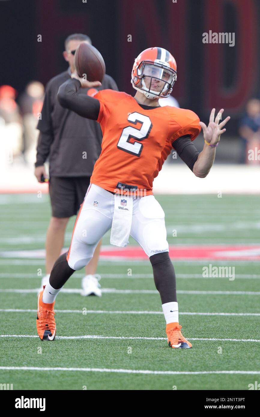 Cleveland Browns quarterback Johnny Manziel during an NFL training camp ...