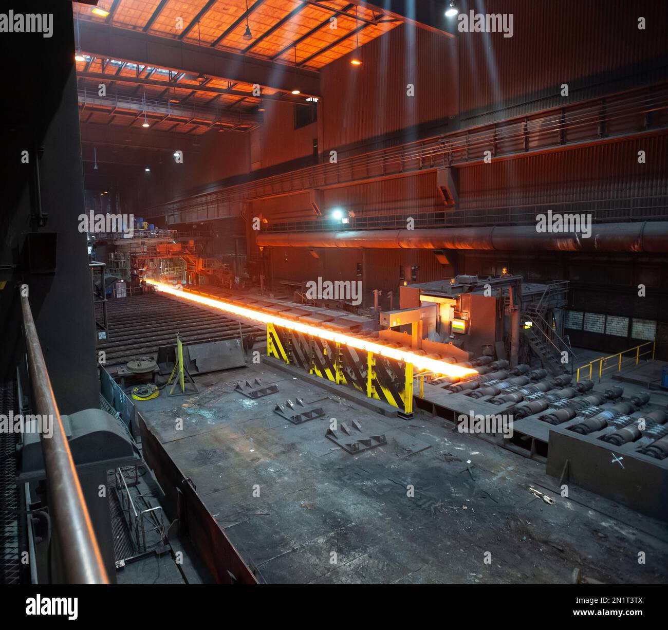 Metallurgical factory in Germany, hot rolled metal conveyor, sheet ...