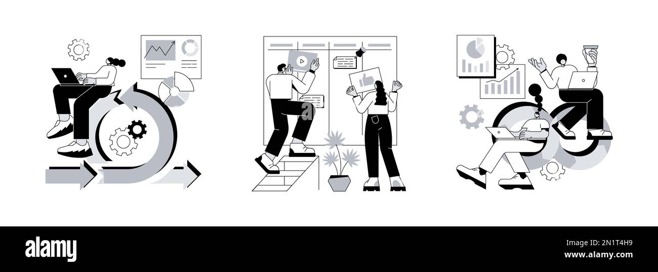 Software Development Company Abstract Concept Vector Illustration Set