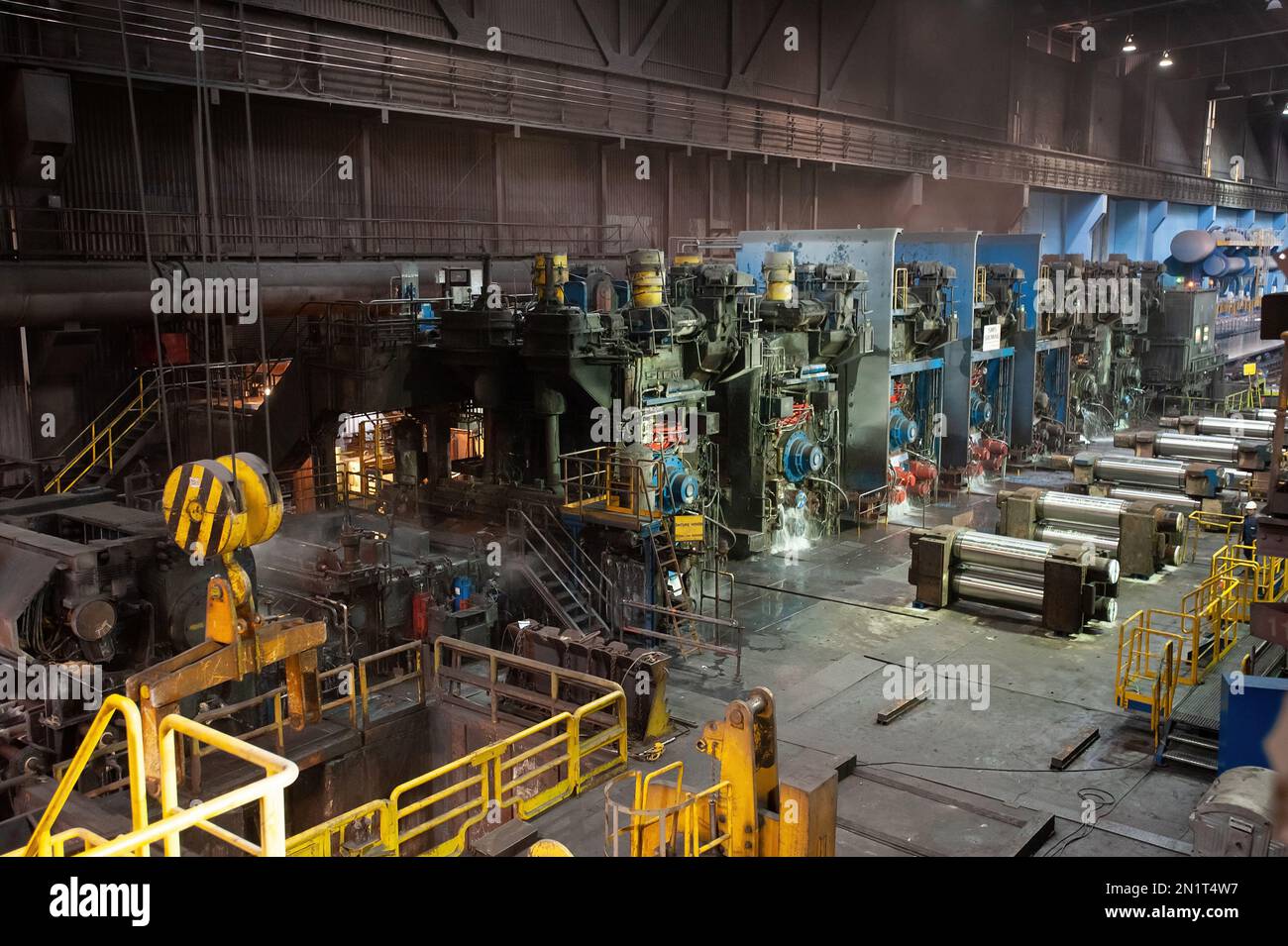 Metallurgical factory in Germany, hot rolled metal conveyor, sheet ...