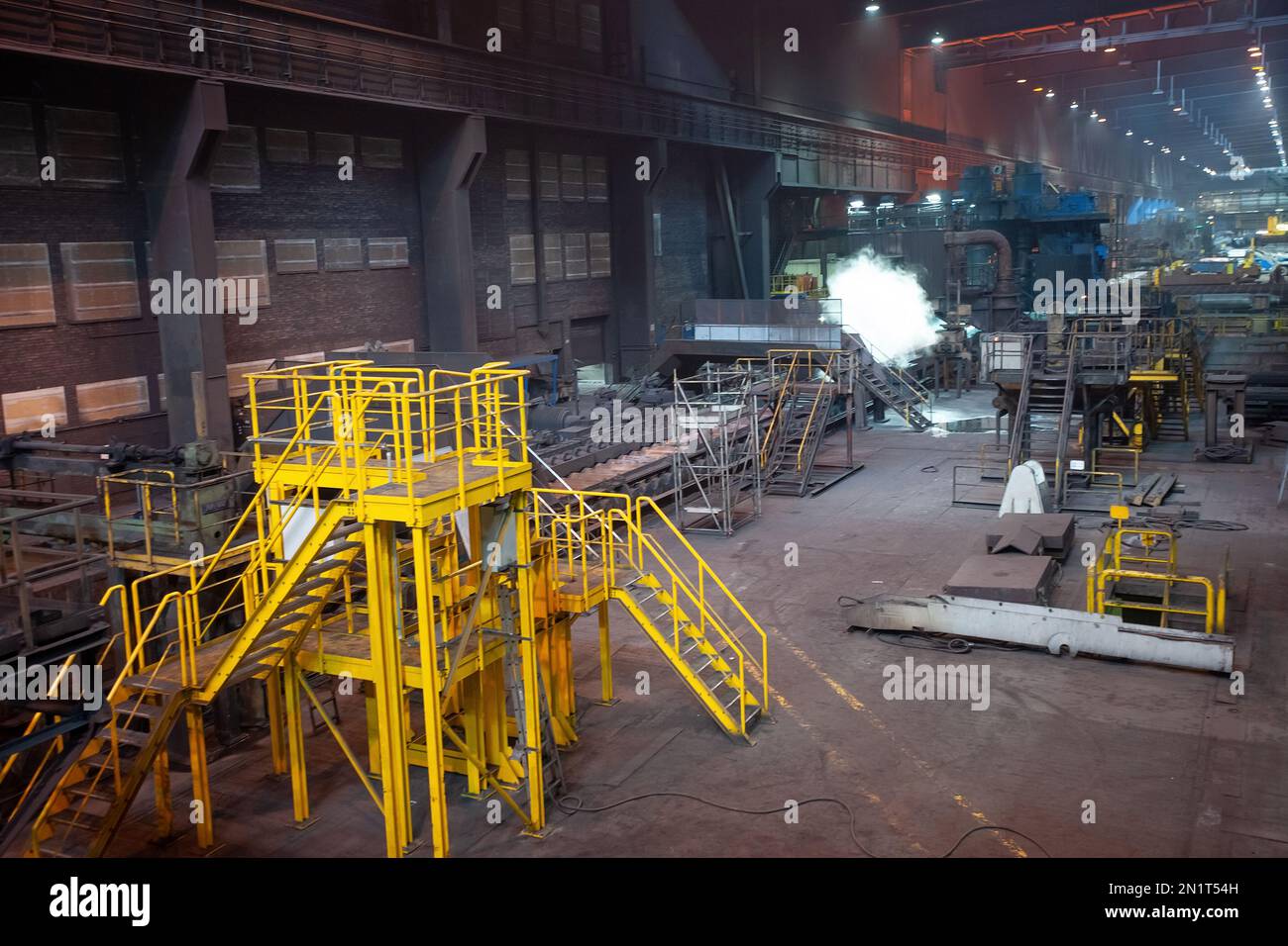 Metallurgical factory in Germany, hot rolled metal conveyor, sheet ...