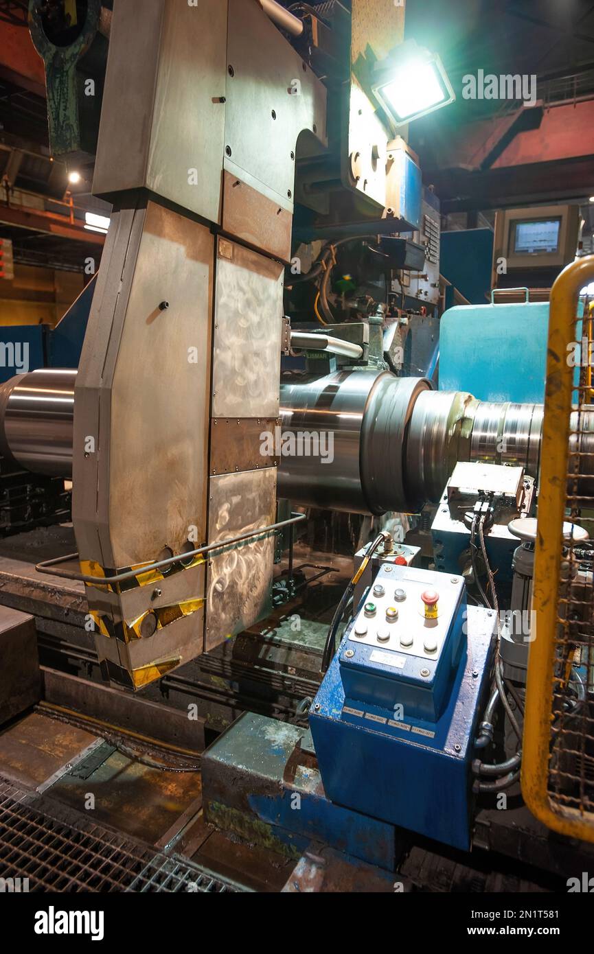 Metallurgical factory in Germany, hot rolled metal, rolls of steel ...