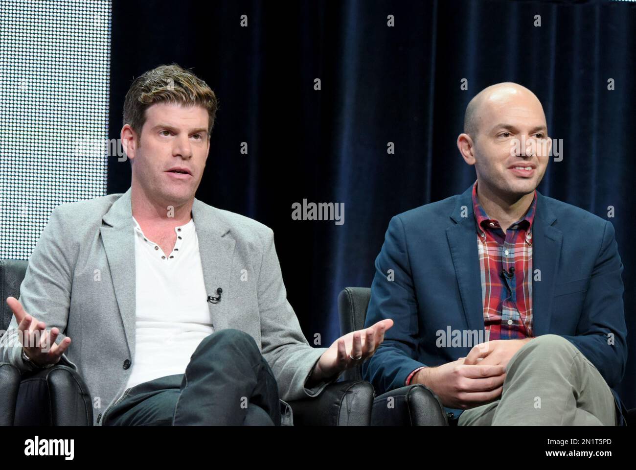 Stephen Rannazzisi, left, and Paul Scheer participate in "The League ...