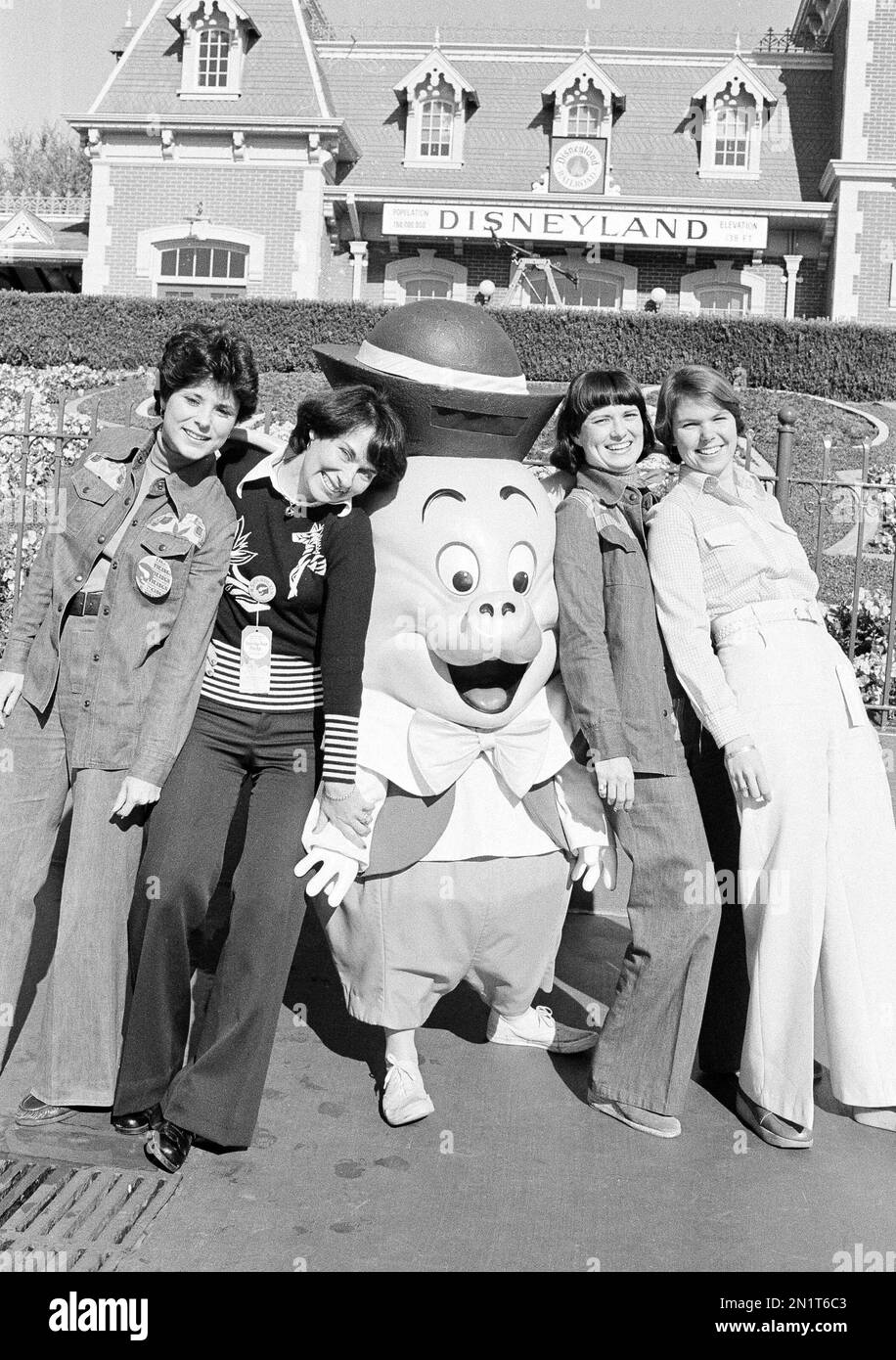 It was a day of relaxation at Disneyland at Anaheim, Calif., for these ...