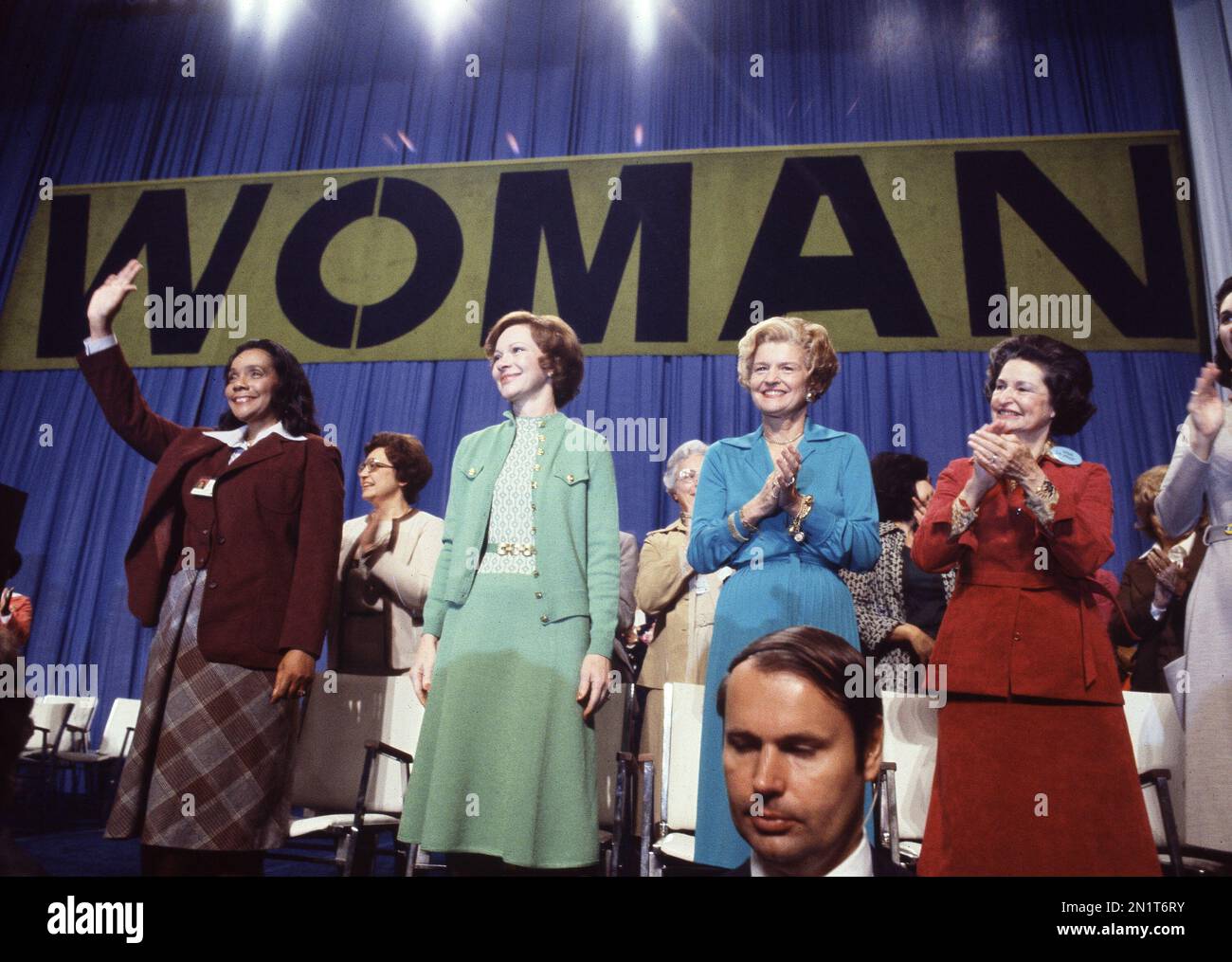 Coretta Scott King, widow of Dr. Martin Luther King Jr., waves as first ...