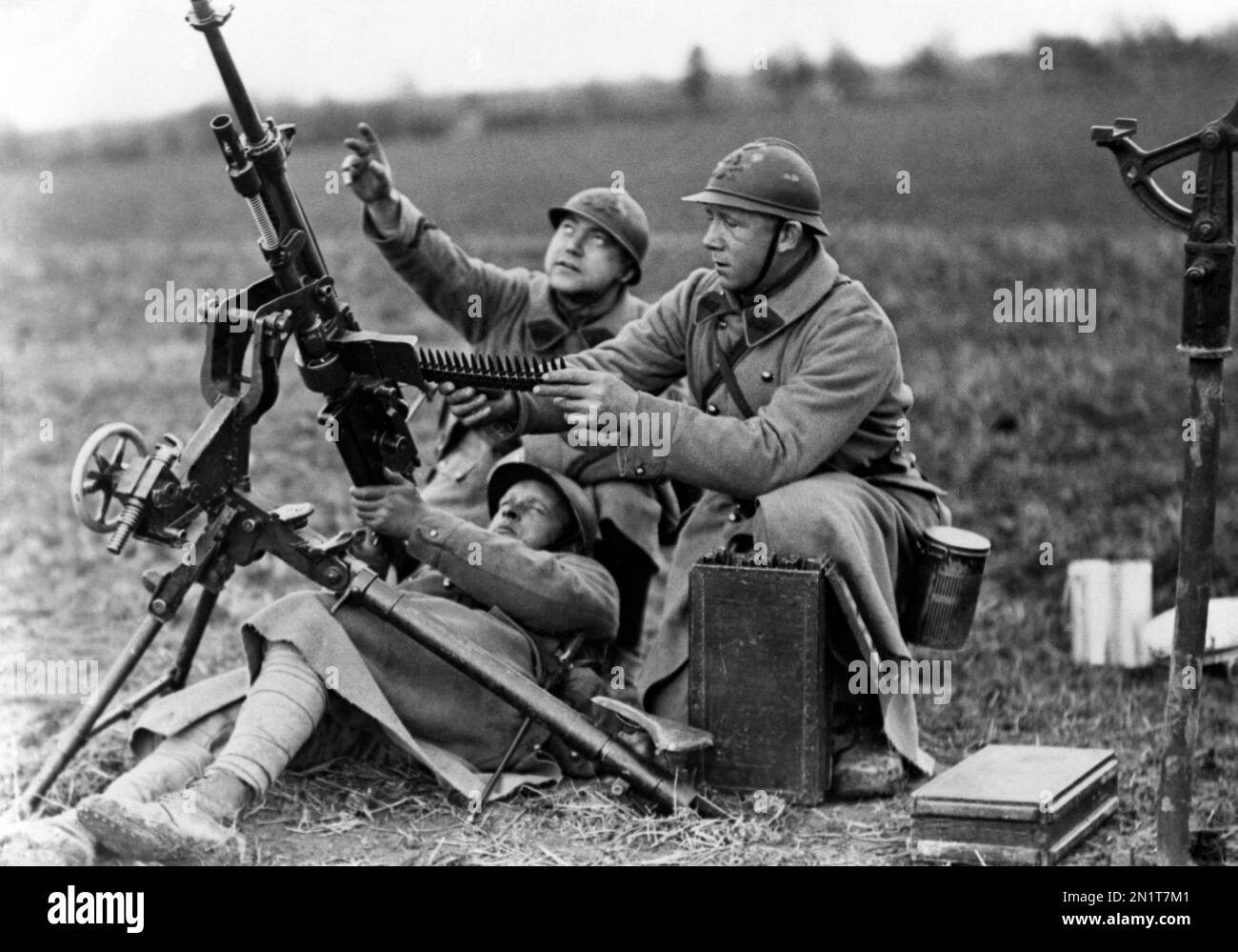 Photo shows an anti-aircraft machine gun in action in Metz, France on Mar. 10, 1936. (AP Photo ...