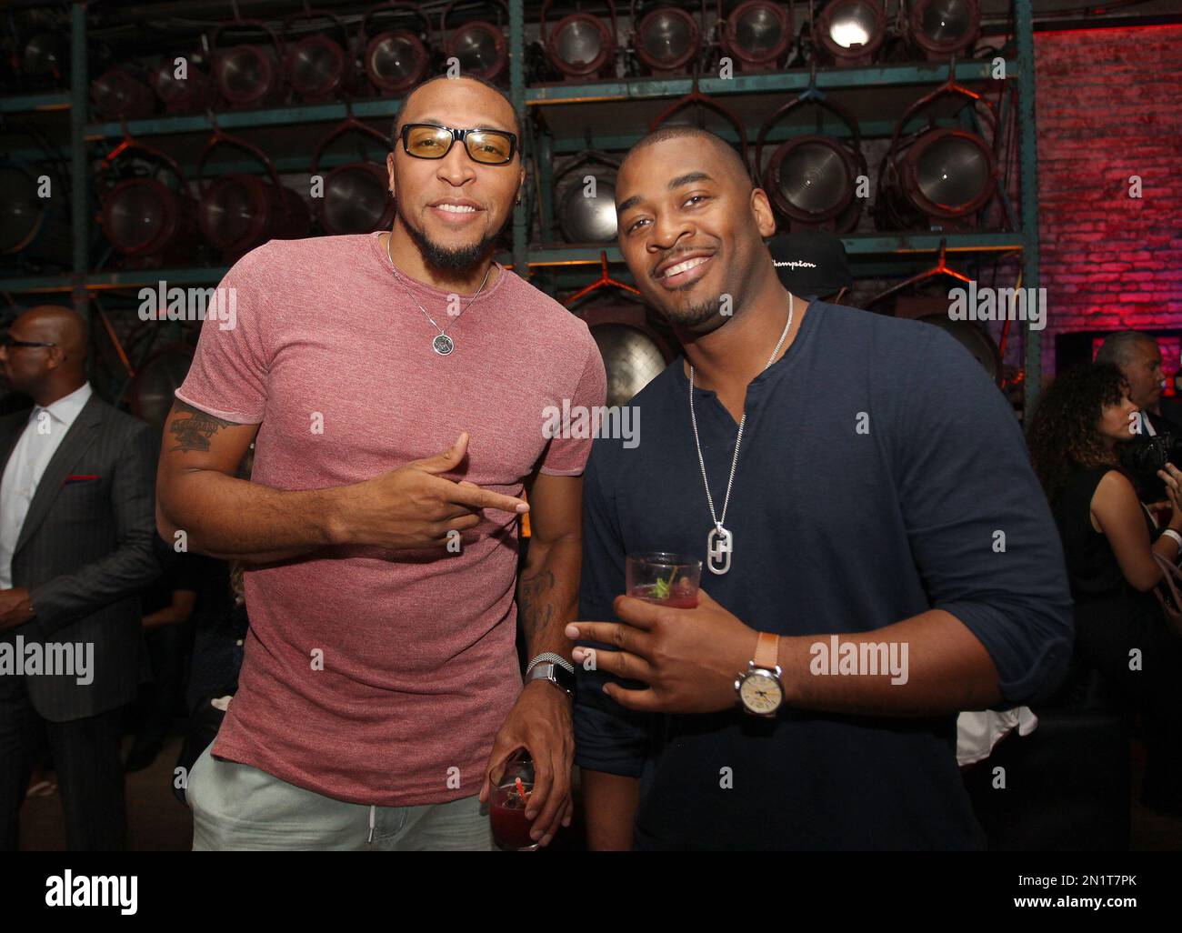 Shawn Marion and Denise Cail are seen at the Hennessy V.S. launches ...