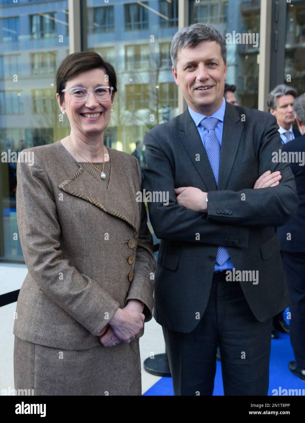 CEO of the Danone group Antoine de Saint-Affrique and Isabelle Esser ...