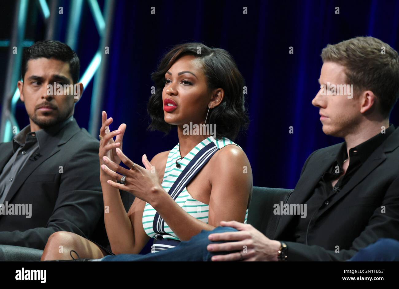 Wilmer Valderrama, from left, Meagan Good and Stark Sands participate ...