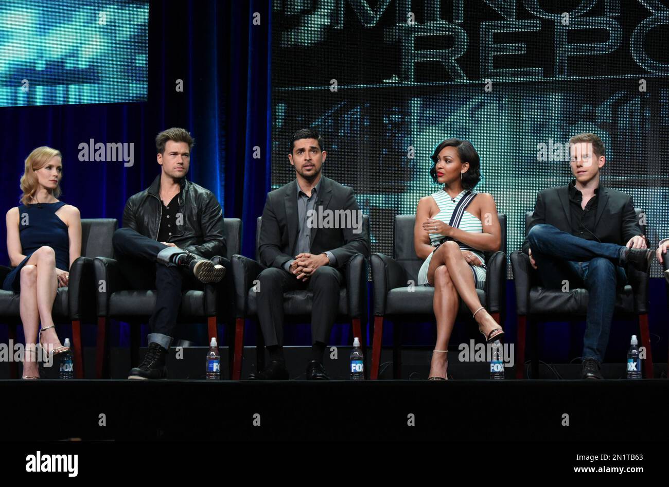 Laura Regan, from left, Nick Zano, Wilmer Valderrama, Meagan Good and ...