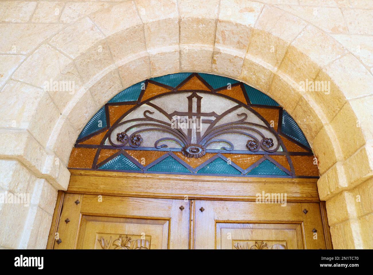 Door of Latrun Trappist Monastery also known as the Monastery of Silent ...